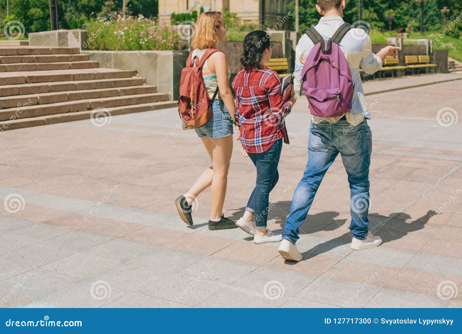 Walking from classes stock photo. Image of adult, young - 127717300