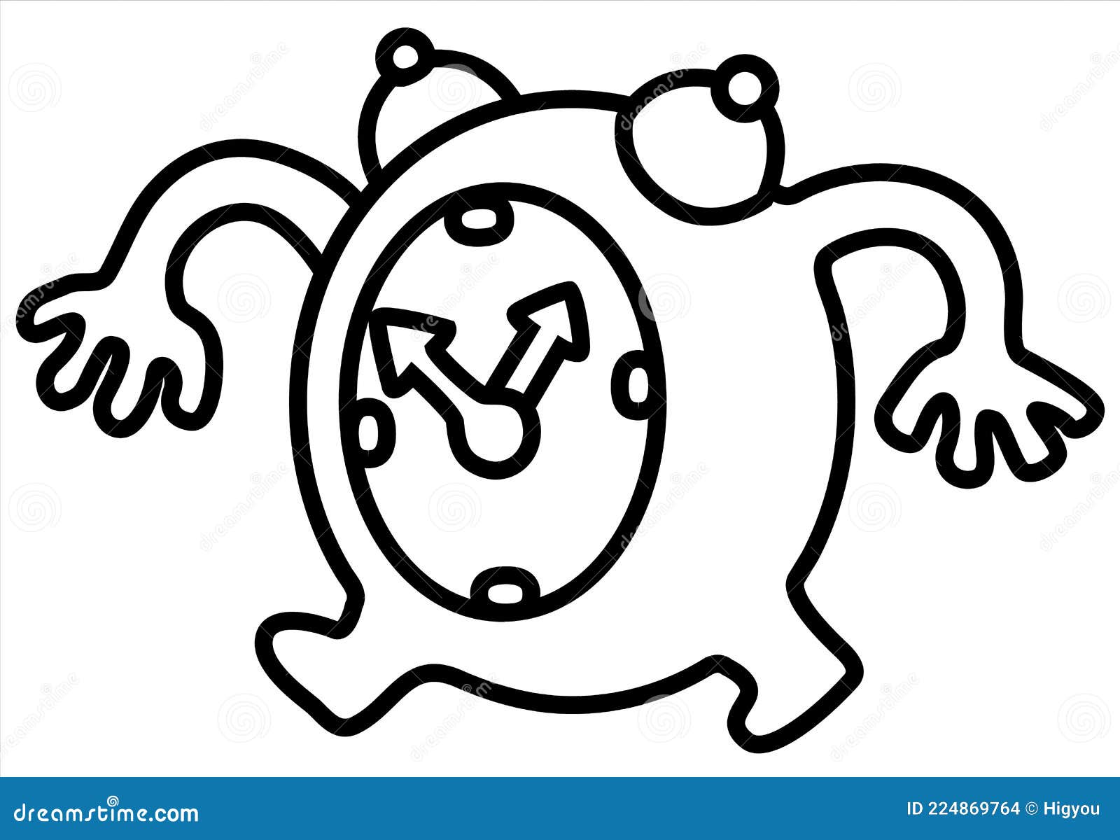 Walking Clock Cartoon Drawing Stock Vector - Illustration of alarm ...
