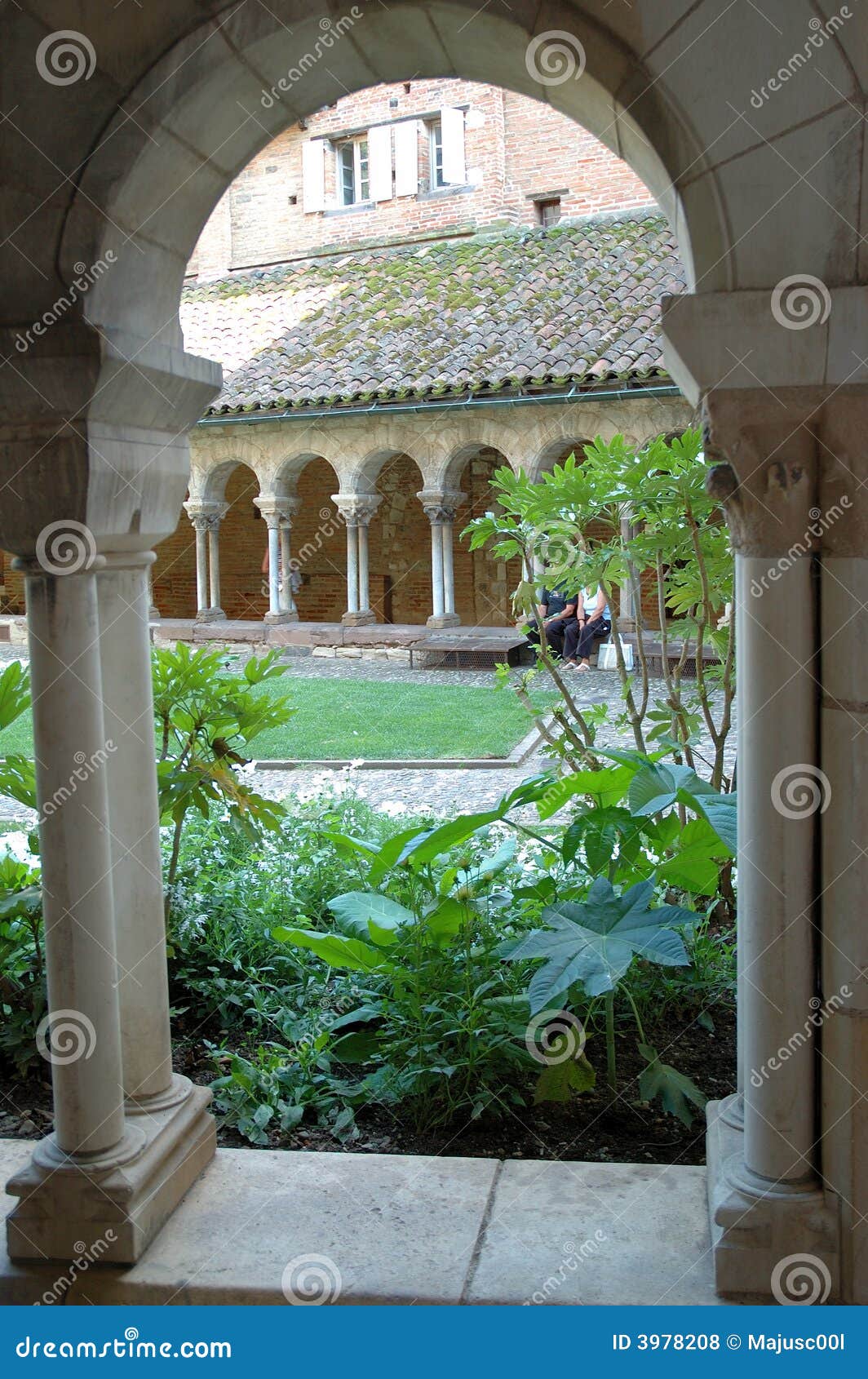 Walking in a cloister stock photo. Image of flowers, cloister - 3978208