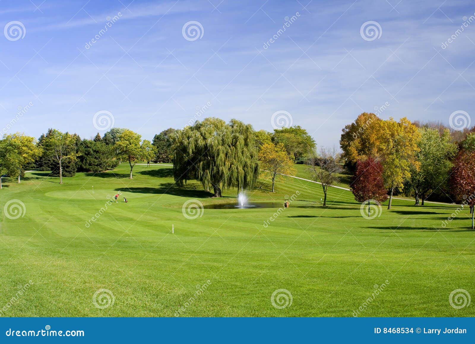 Walking a Colorful Golf Course Stock Photo - Image of practice, country ...