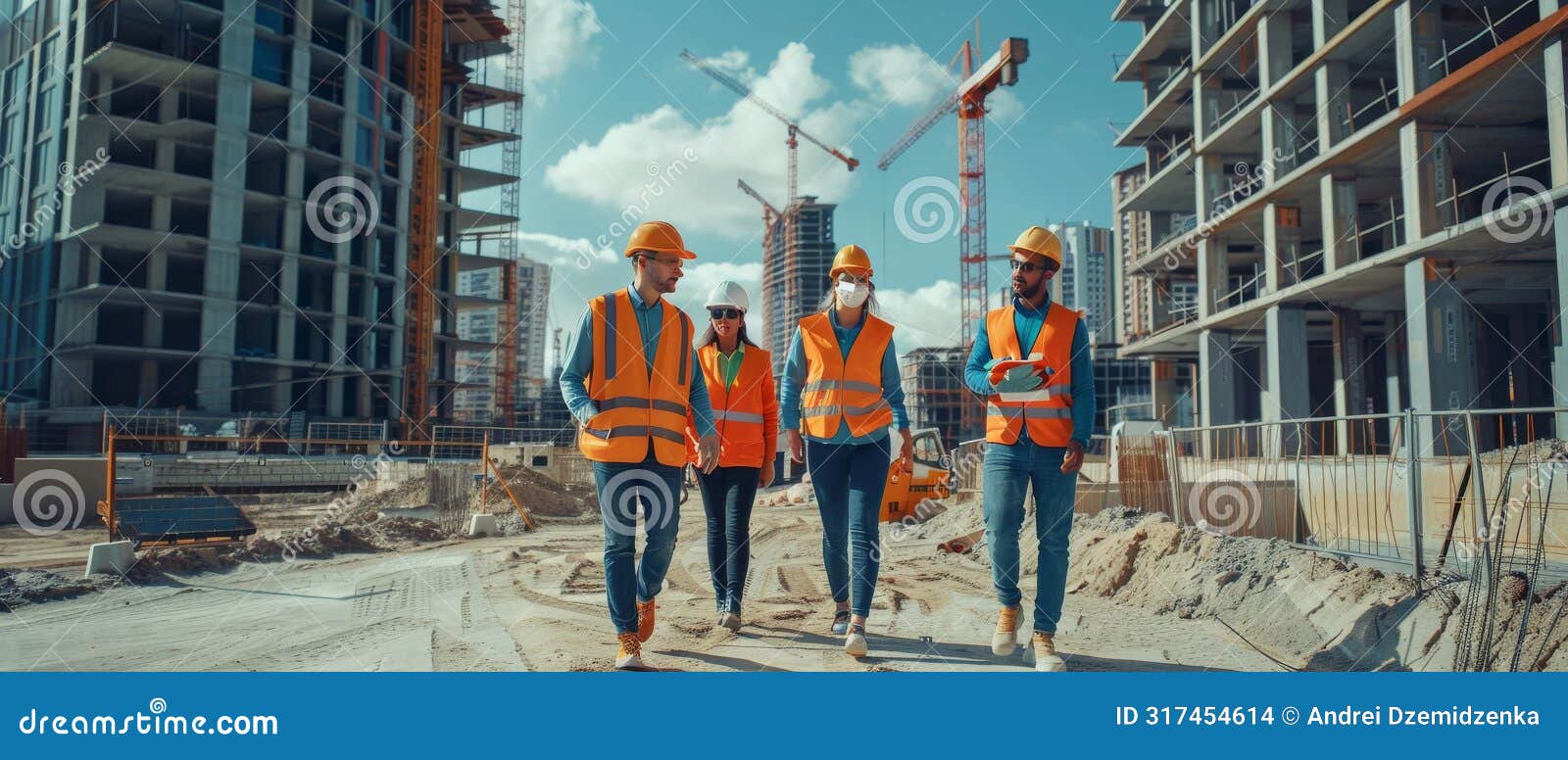 Walking through a Construction Site with a Diverse Team of ...