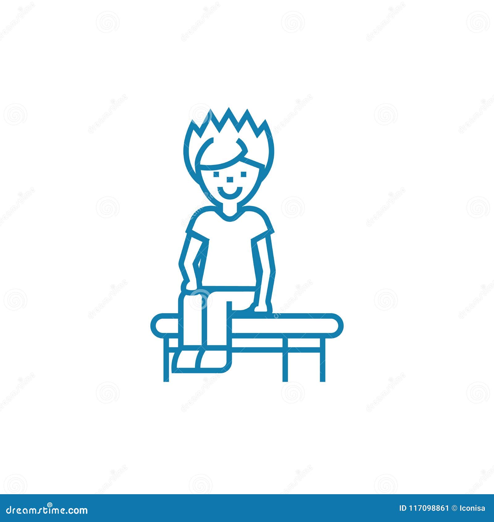 Walking in the Courtyard Linear Icon Concept. Walking in the Courtyard ...