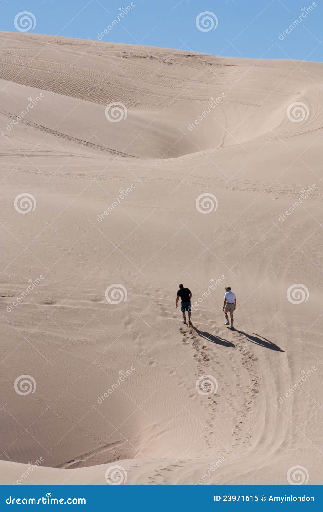 Walking through the Desert Sand Dunes Stock Image - Image of peaceful ...