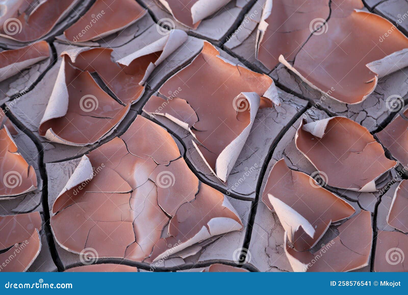 Cracked clay close up stock image. Image of desert, background - 258576541