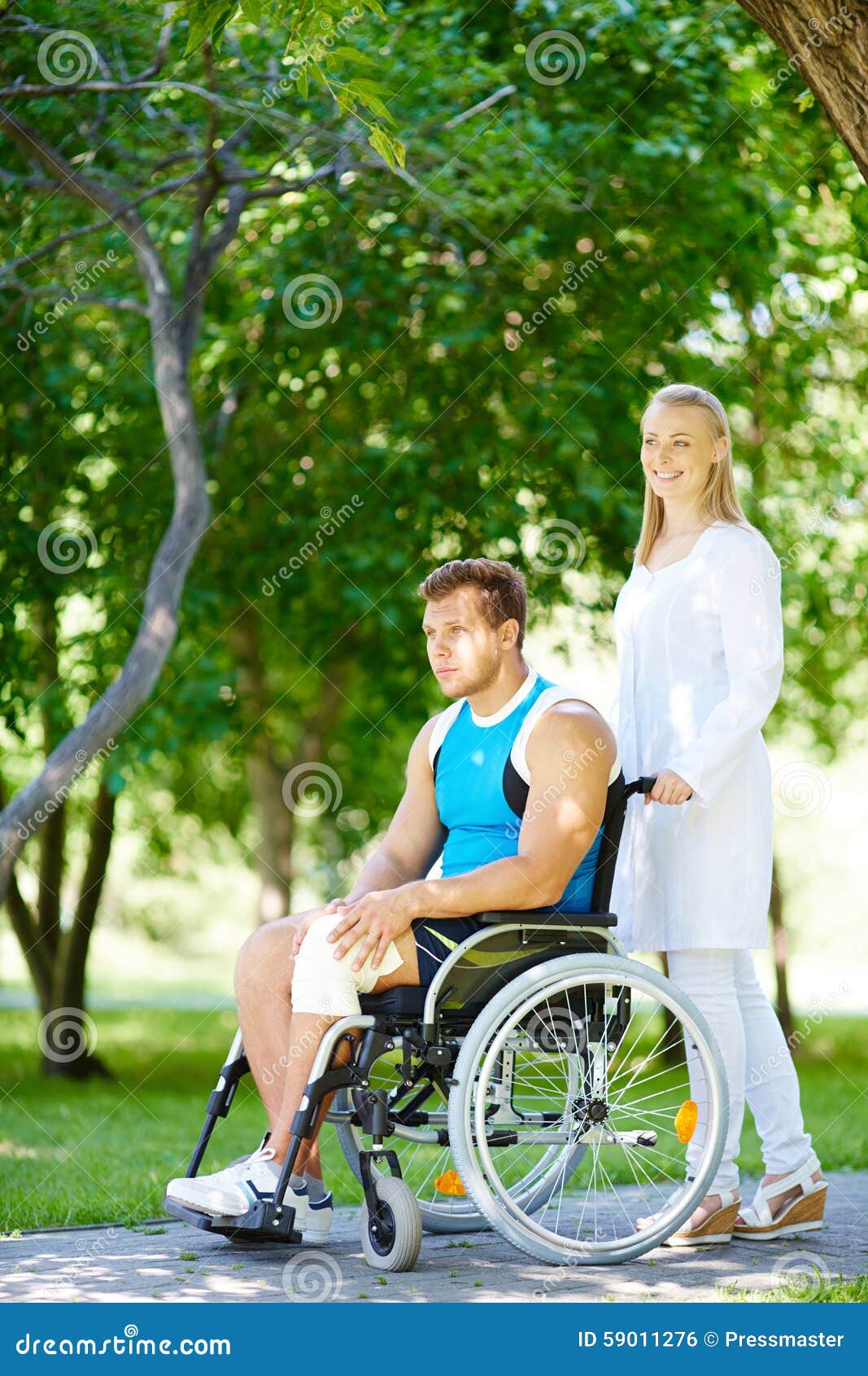 Walking with Disable Patient Stock Photo - Image of clinic, caucasian ...