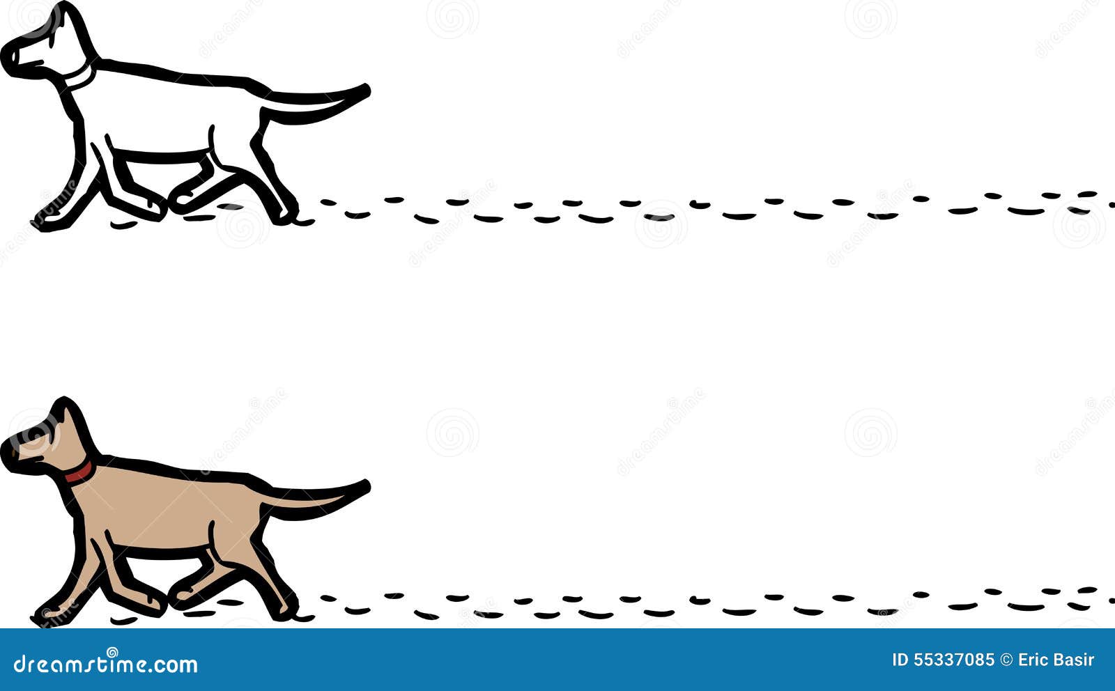 Walking Dog With Footprints Stock Illustration - Image: 55337085