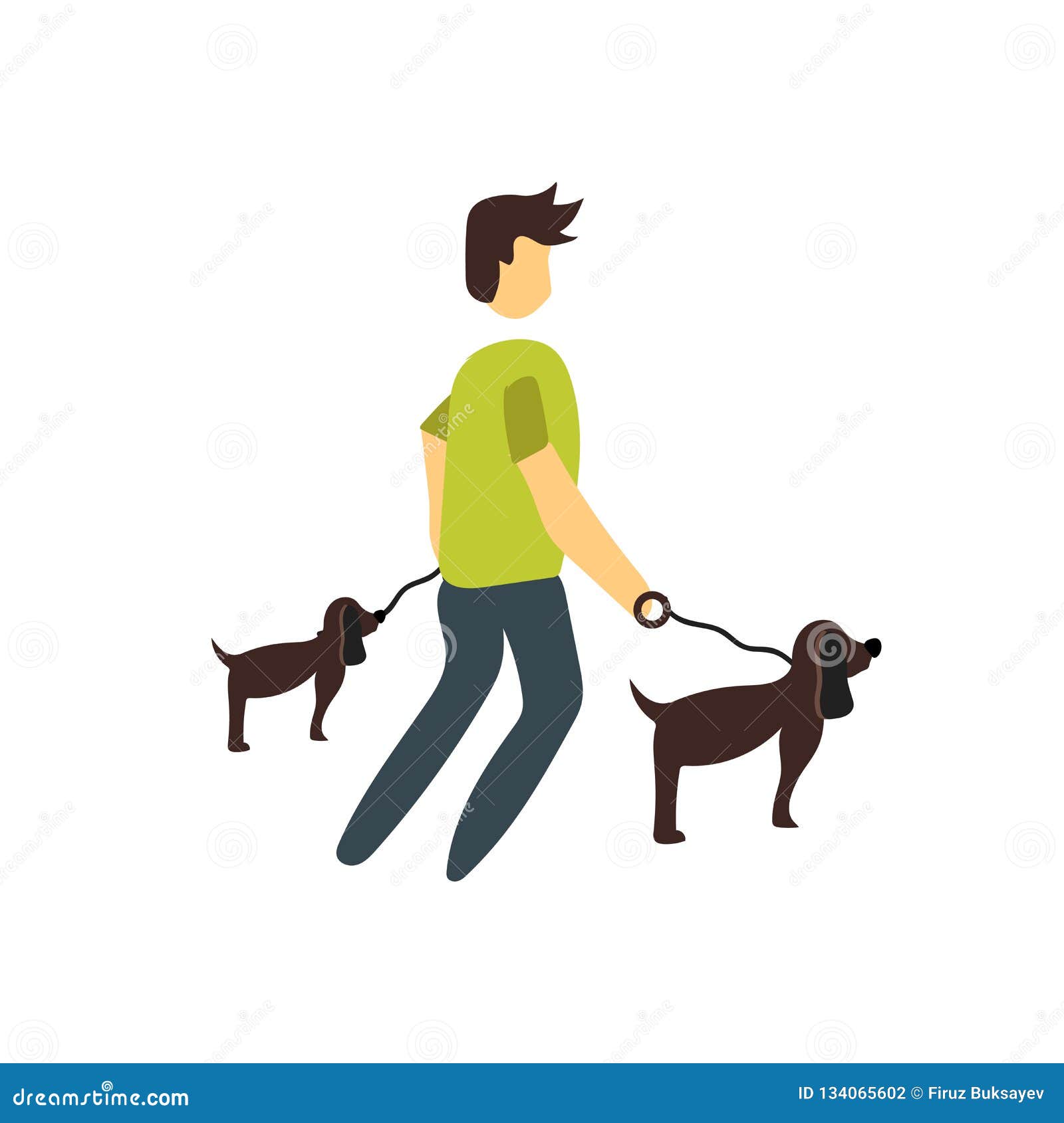 Walking The Dog Icon Vector Isolated On White Background, Walking The ...