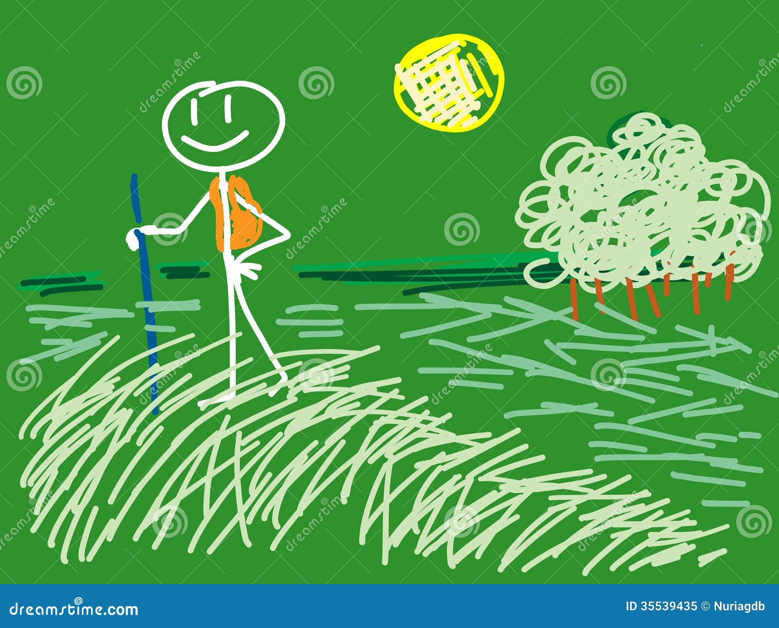 Walking doodle stock illustration. Illustration of traveler - 35539435
