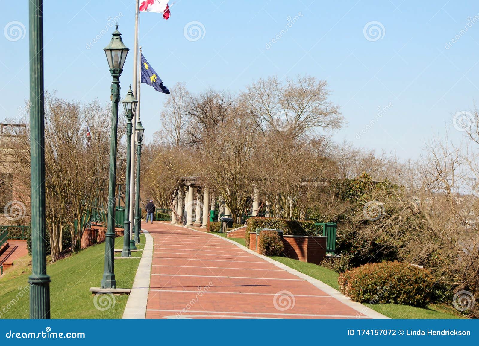 Augusta Riverwalk Path in February Stock Photo - Image of south ...