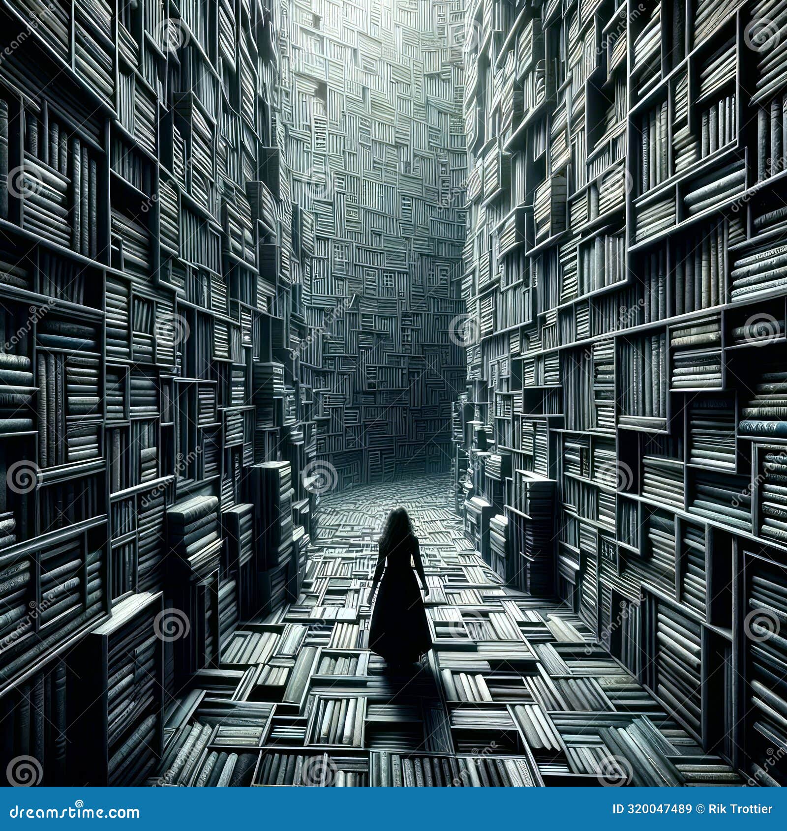 Dork spooky Book maze stock illustration. Illustration of read - 320047489