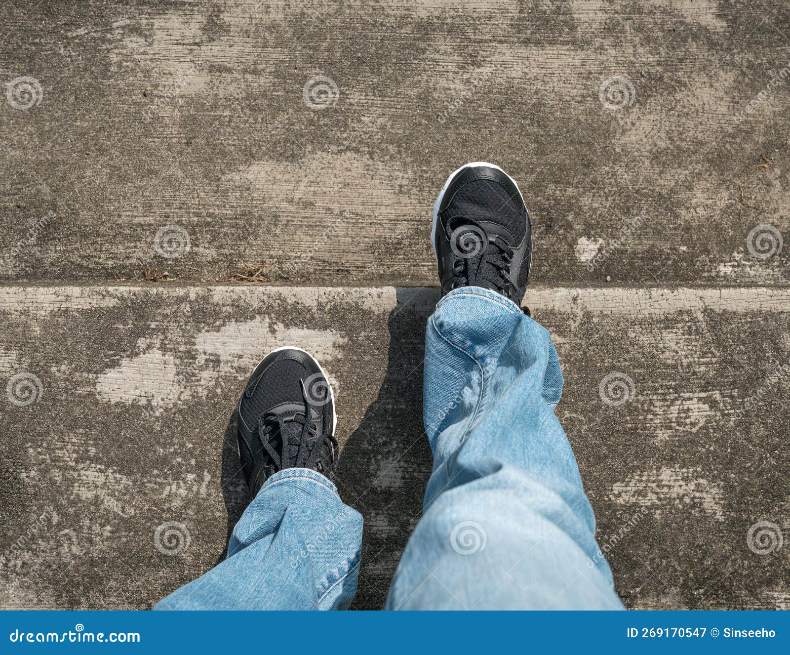 Walking down the steps stock image. Image of street - 269170547