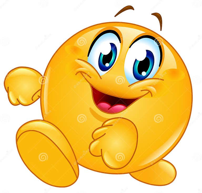 Walking emoticon stock vector. Illustration of jump, hand - 31824620