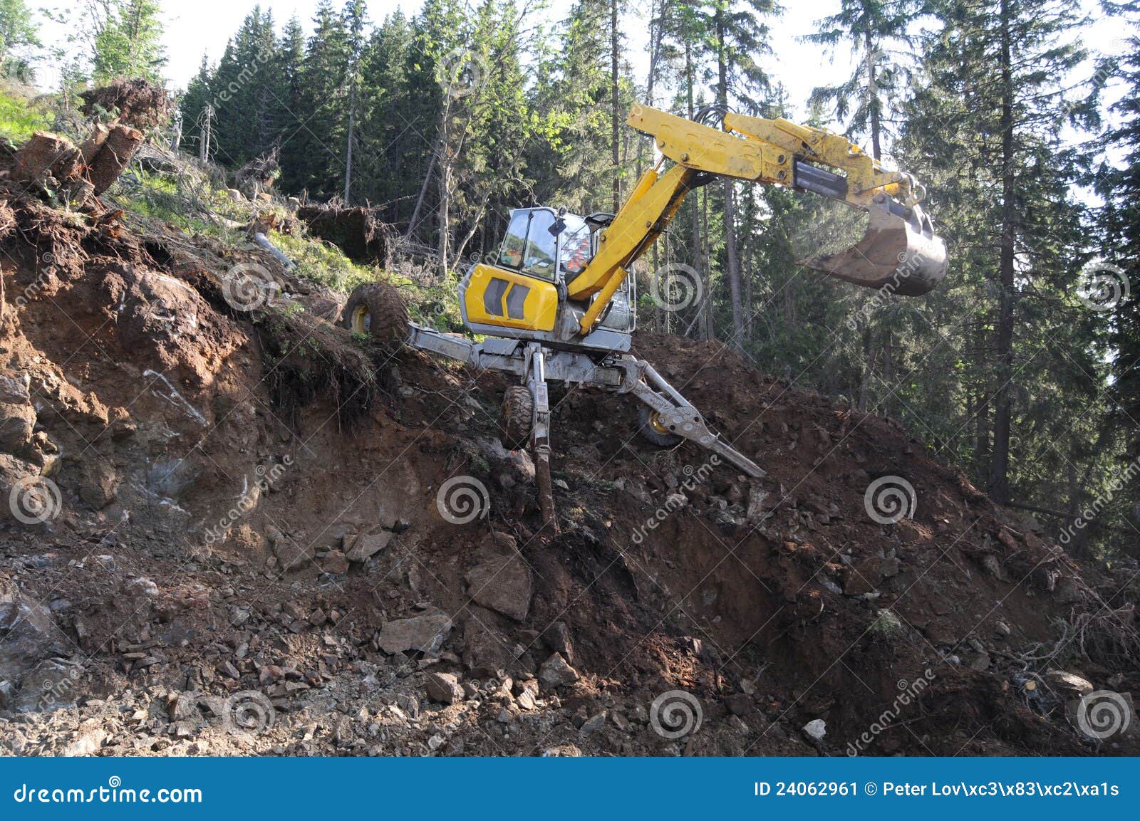Walking excavator stock image. Image of earthmover, bucket - 24062961