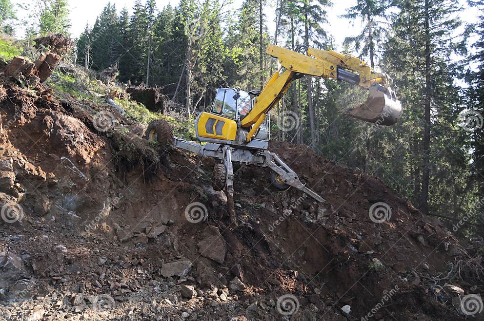 Walking excavator stock image. Image of earthmover, bucket - 24062961