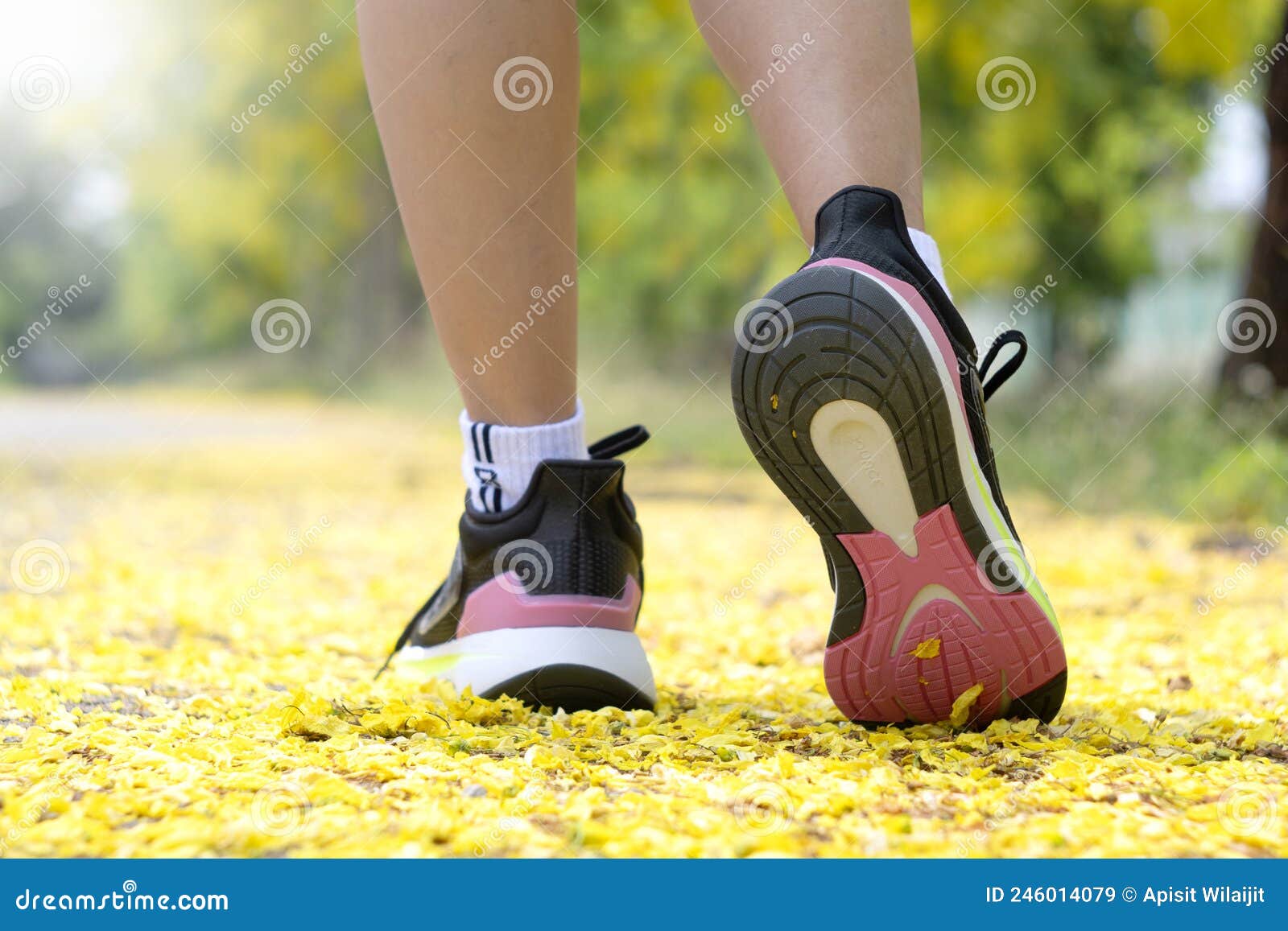 Walking Exercise in Nature Background. Stock Image - Image of activity ...