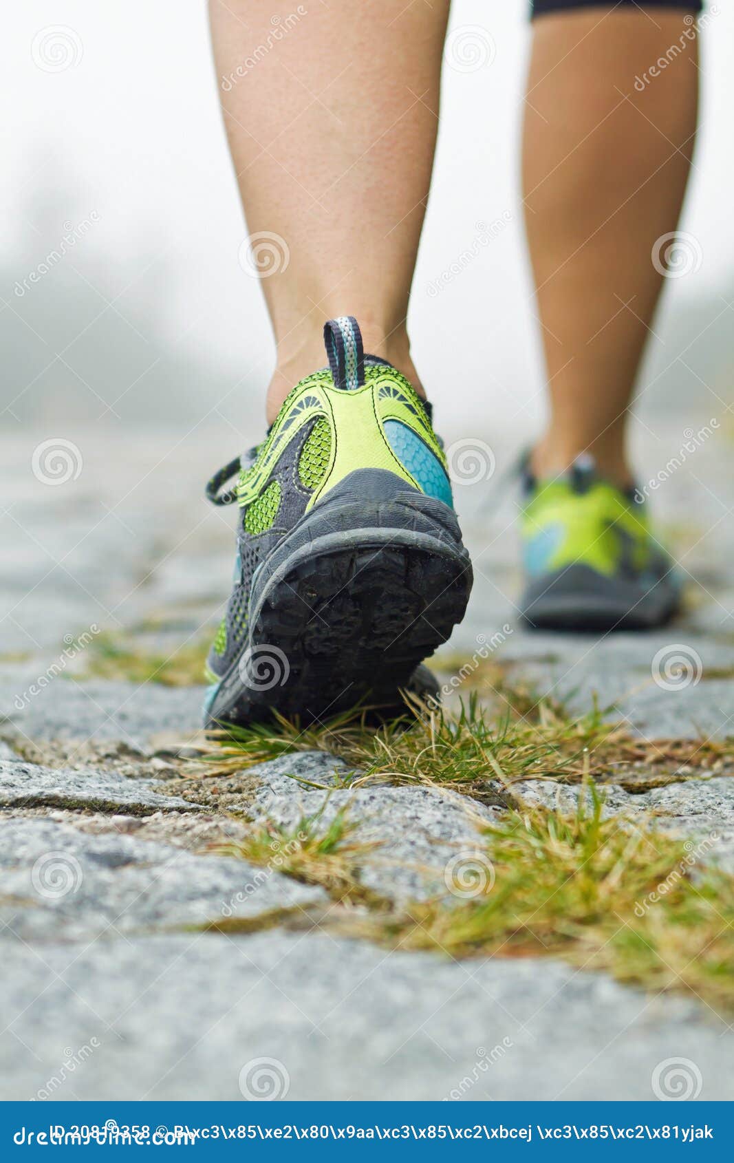 Walking Exercise, Woman Hiker in Mountains Stock Photo - Image of shoe ...