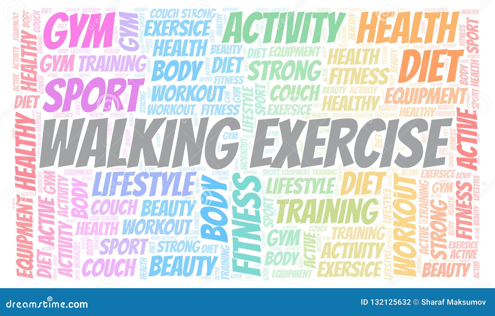 Walking Exercise Word Cloud Stock Illustration - Illustration of bubble ...