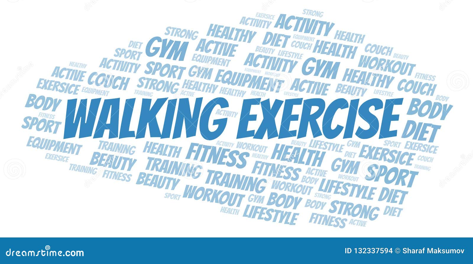 Walking Exercise Word Cloud Stock Illustration - Illustration of ...