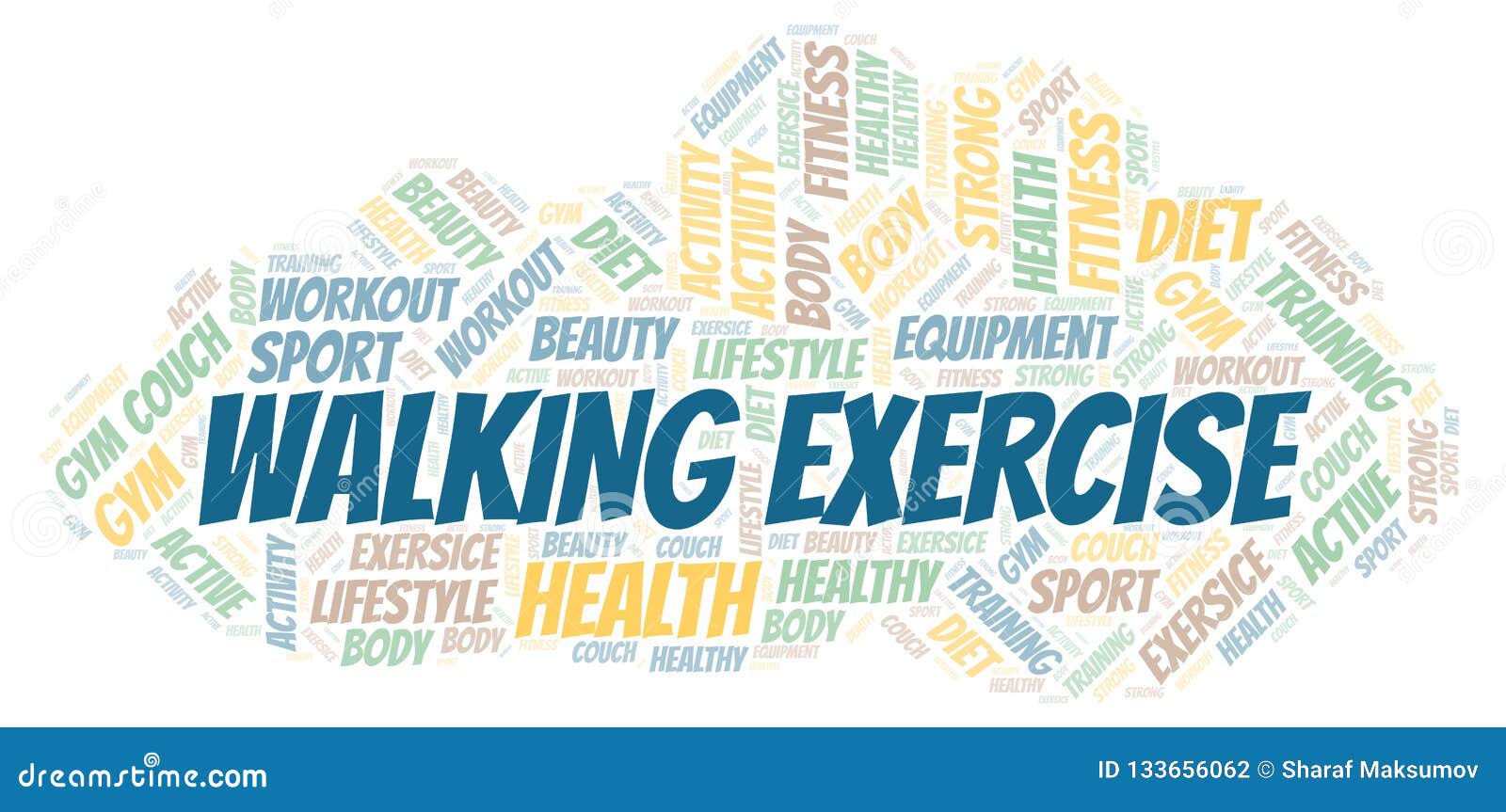 Walking Exercise Word Cloud Stock Illustration - Illustration of ...