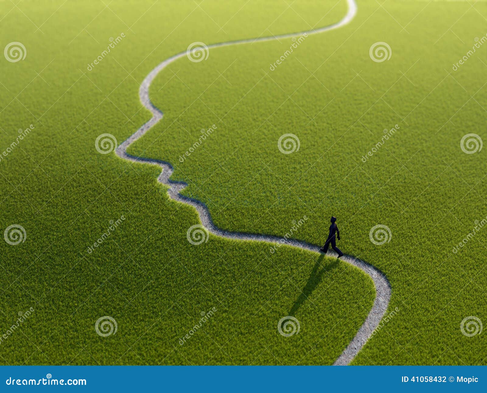 Walking on a Face-shaped Path Stock Photo - Image of mind, guidance ...