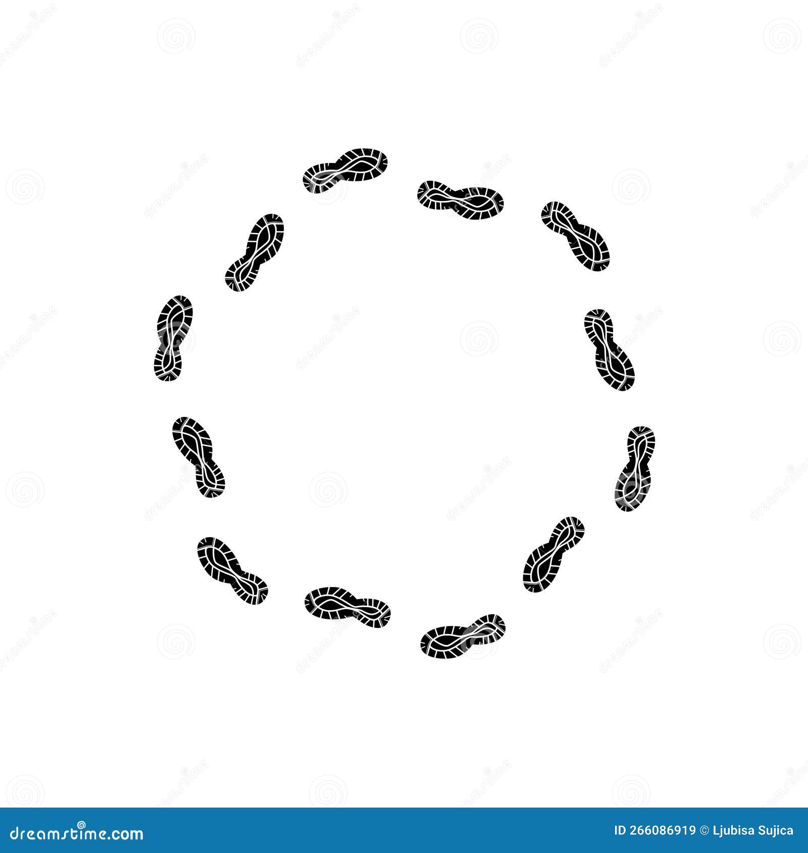 Footstep Path In Perspective, Walking Away Footprint Trail. Trace Of ...