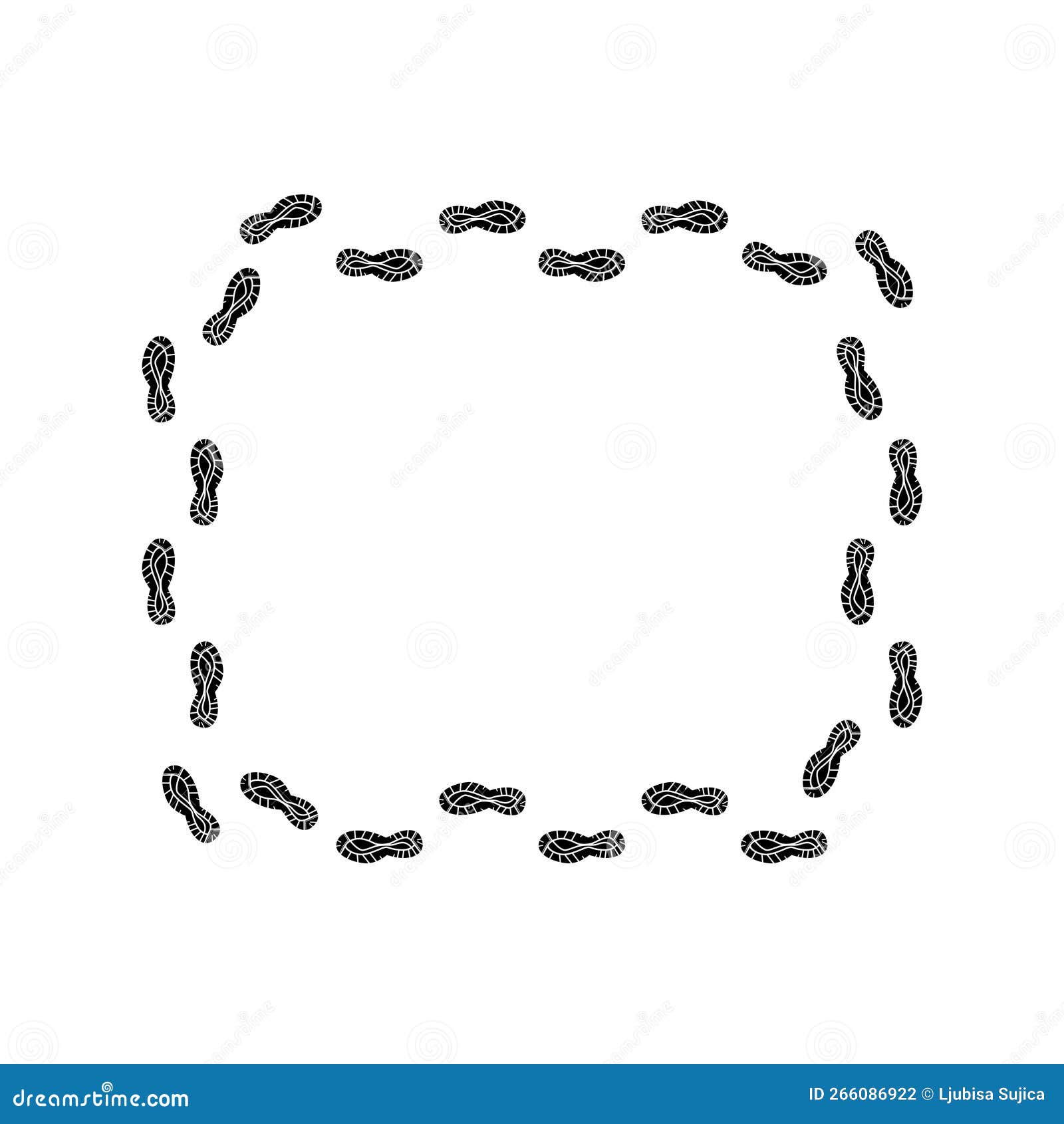 Walking Footstep Trace. Human Footprints Tracking Path on White ...