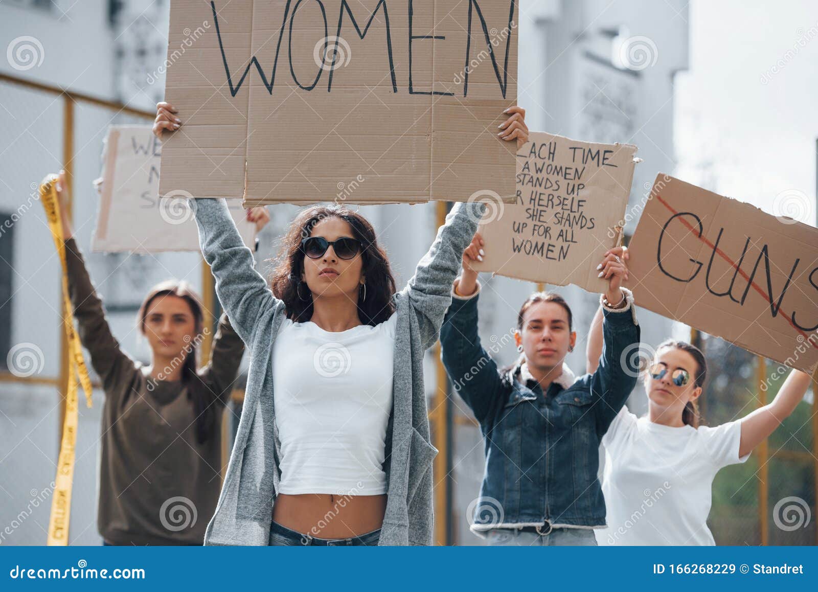 Walking Forward. Group of Feminist Women Have Protest for Their Rights ...