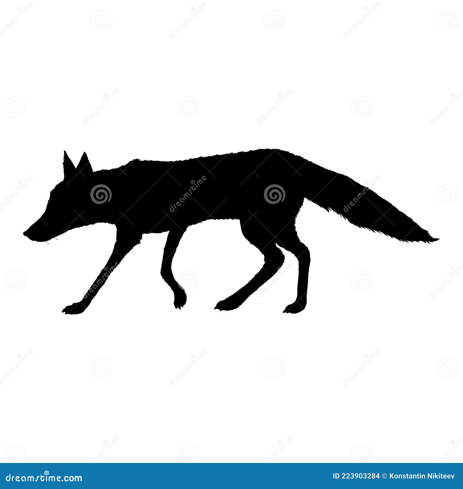 Walking Fox. Side View stock vector. Illustration of symbol - 223903284