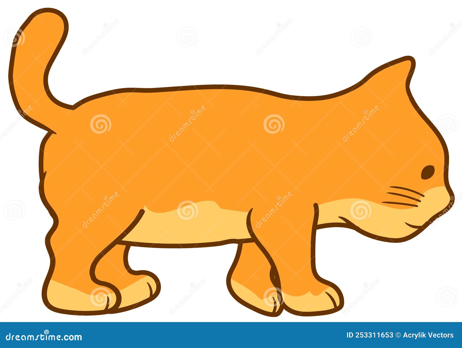 Walking Ginger Cat Vector Illustration Stock Vector - Illustration of ...
