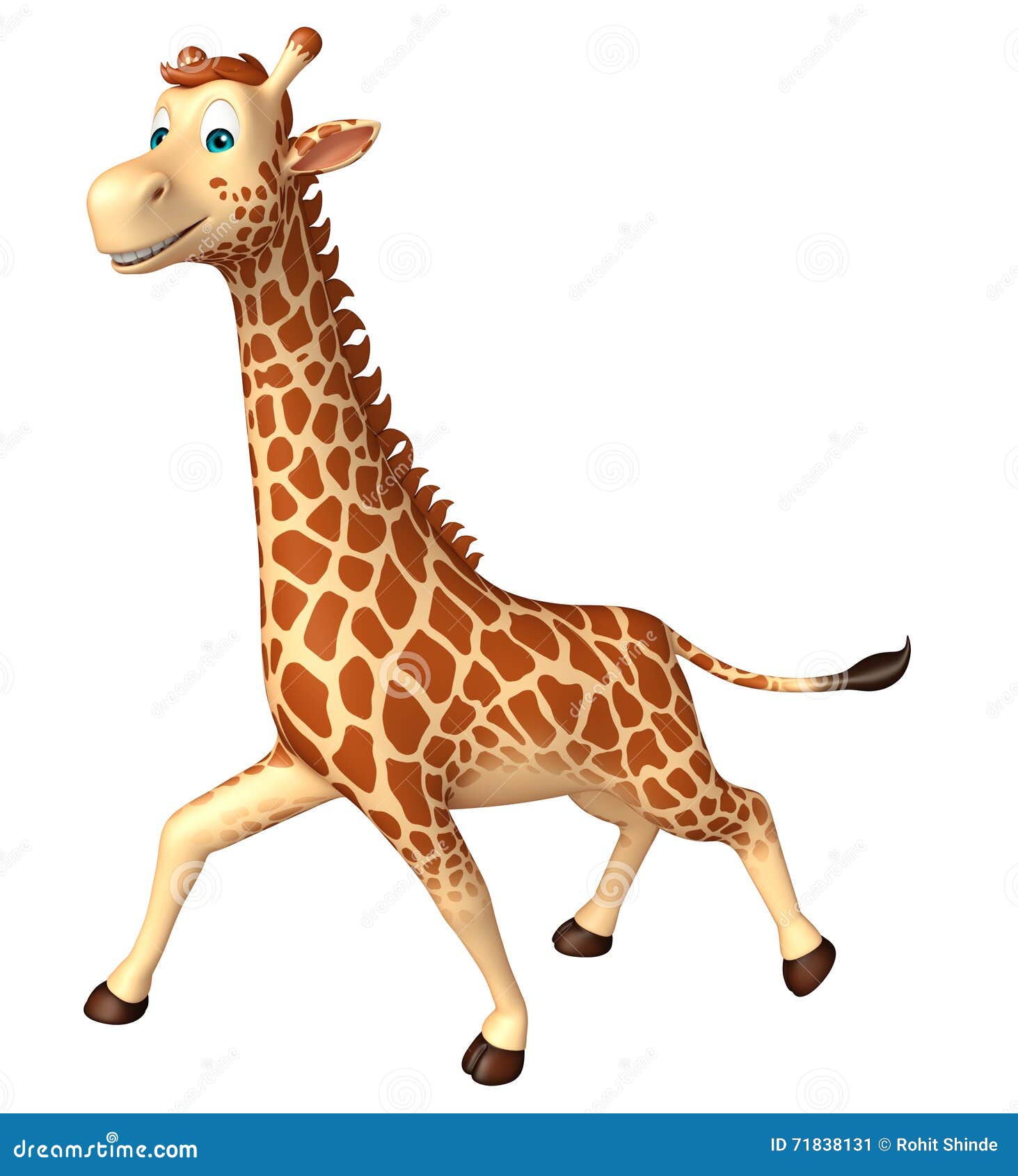 Walking Giraffe Cartoon Character Stock Illustration - Illustration of ...