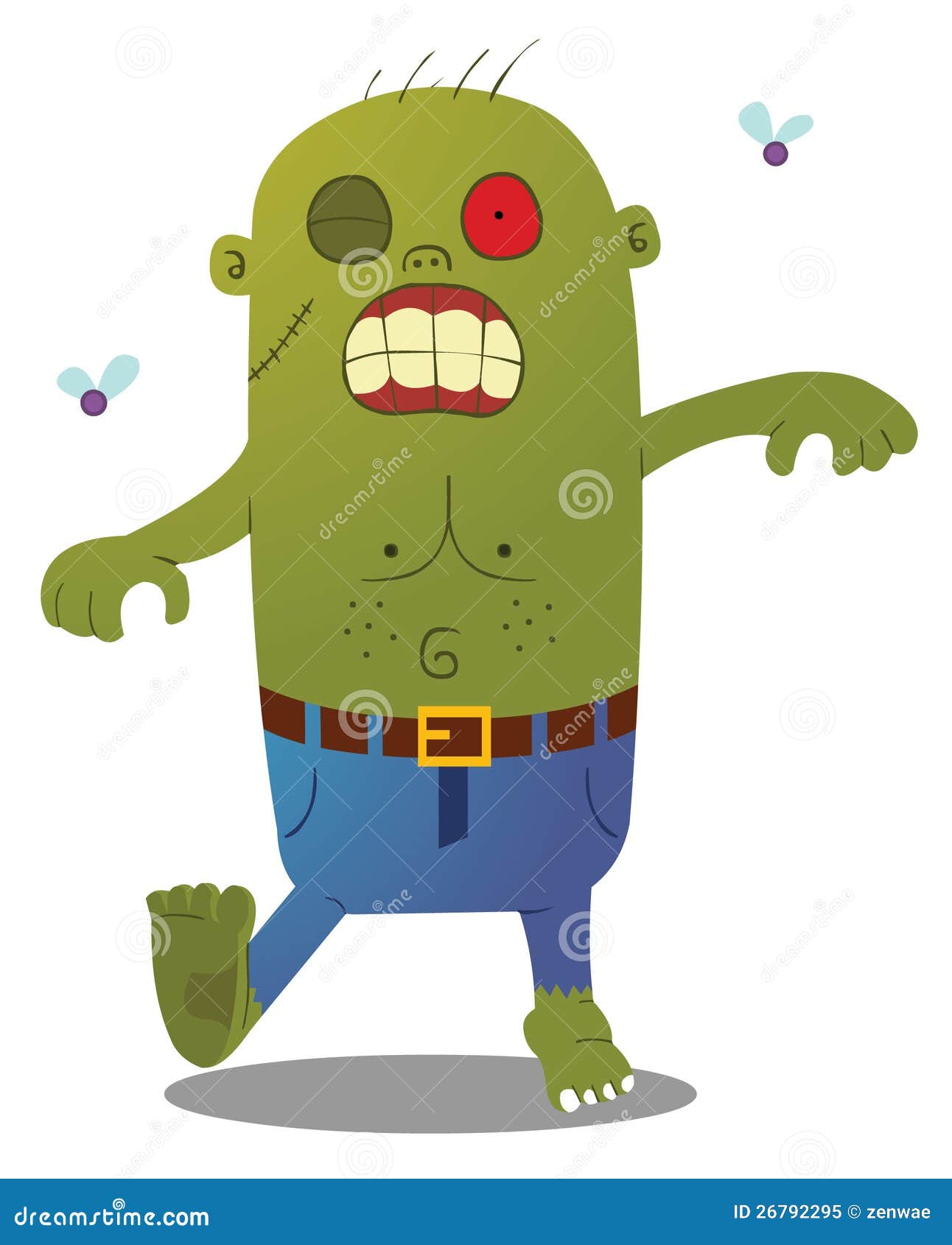 Walking Green Zombie stock vector. Illustration of undead - 26792295