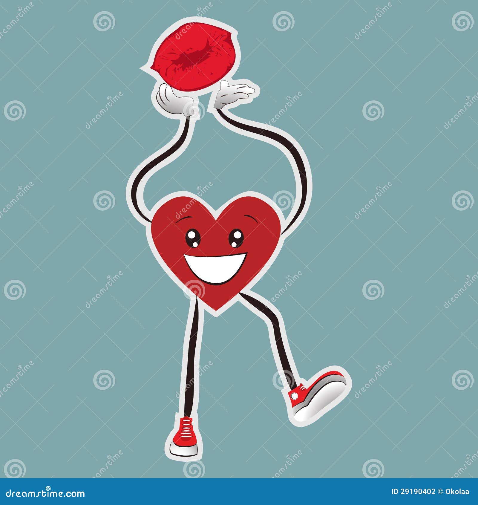 Walking Heart Sticker stock vector. Illustration of creative - 29190402