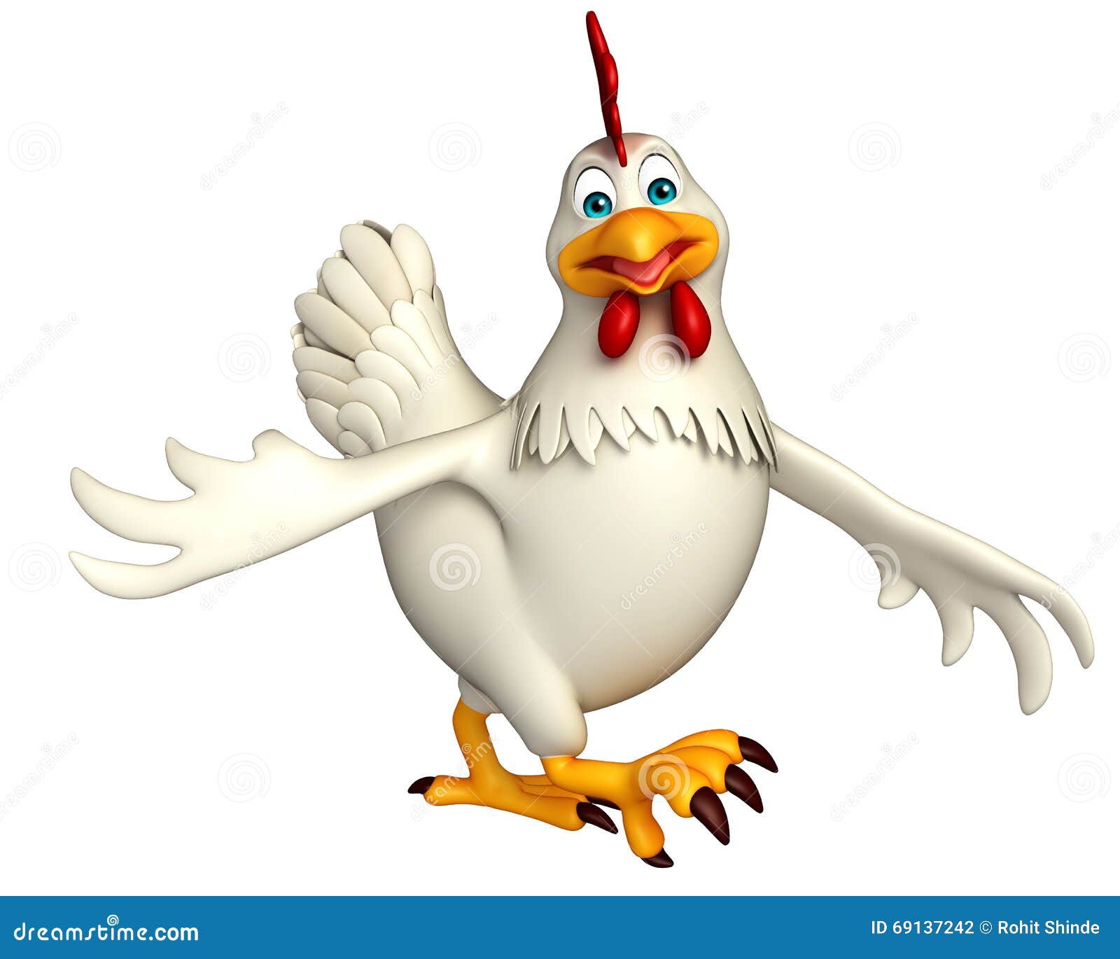 Walking Hen Cartoon Character Stock Illustration - Illustration of farm ...