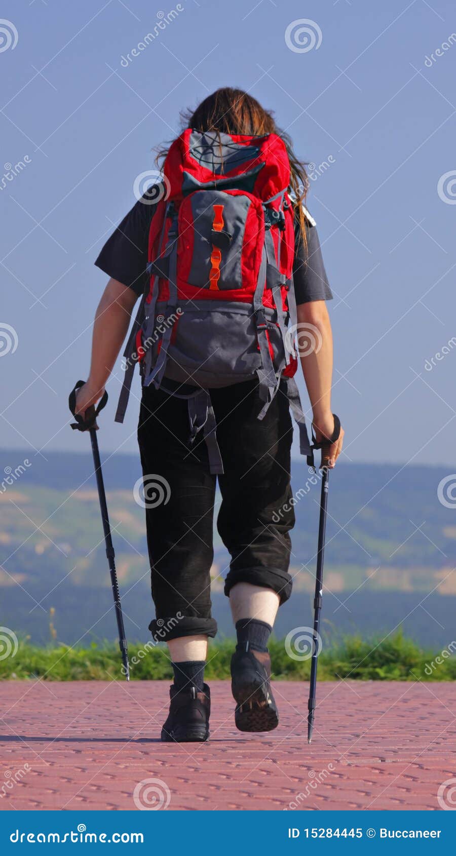 Walking hiker stock image. Image of stick, hike, backpack - 15284445