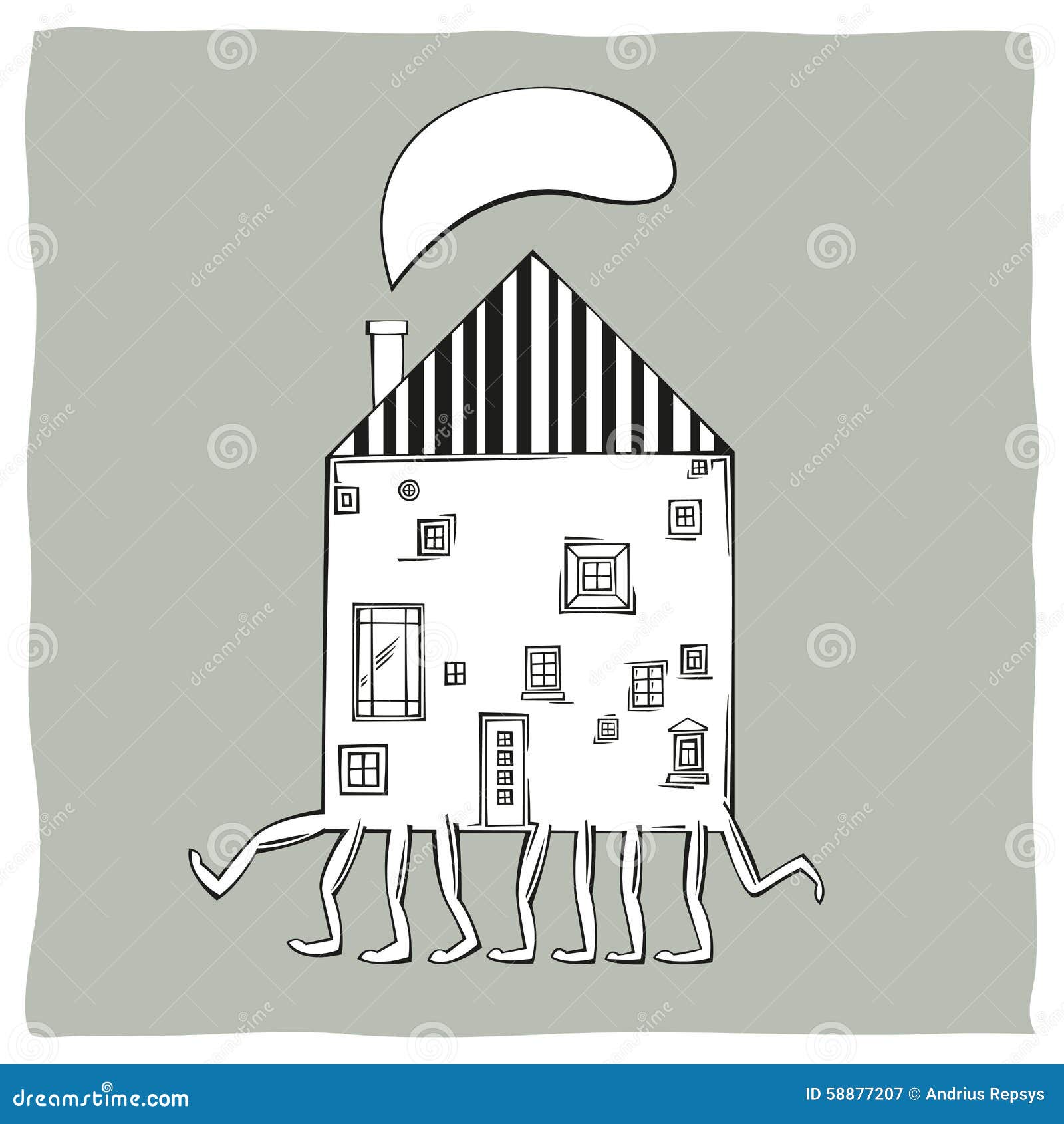 Walking house stock vector. Illustration of walking, house - 58877207