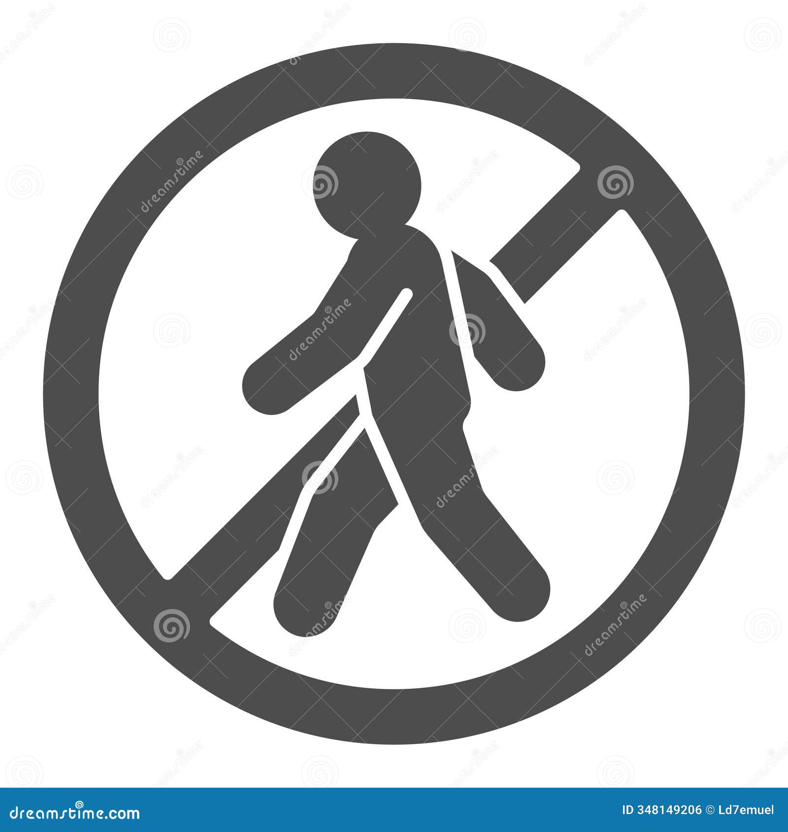Walking Human Forbidden Solid Icon, Public Walkway is Restricted ...