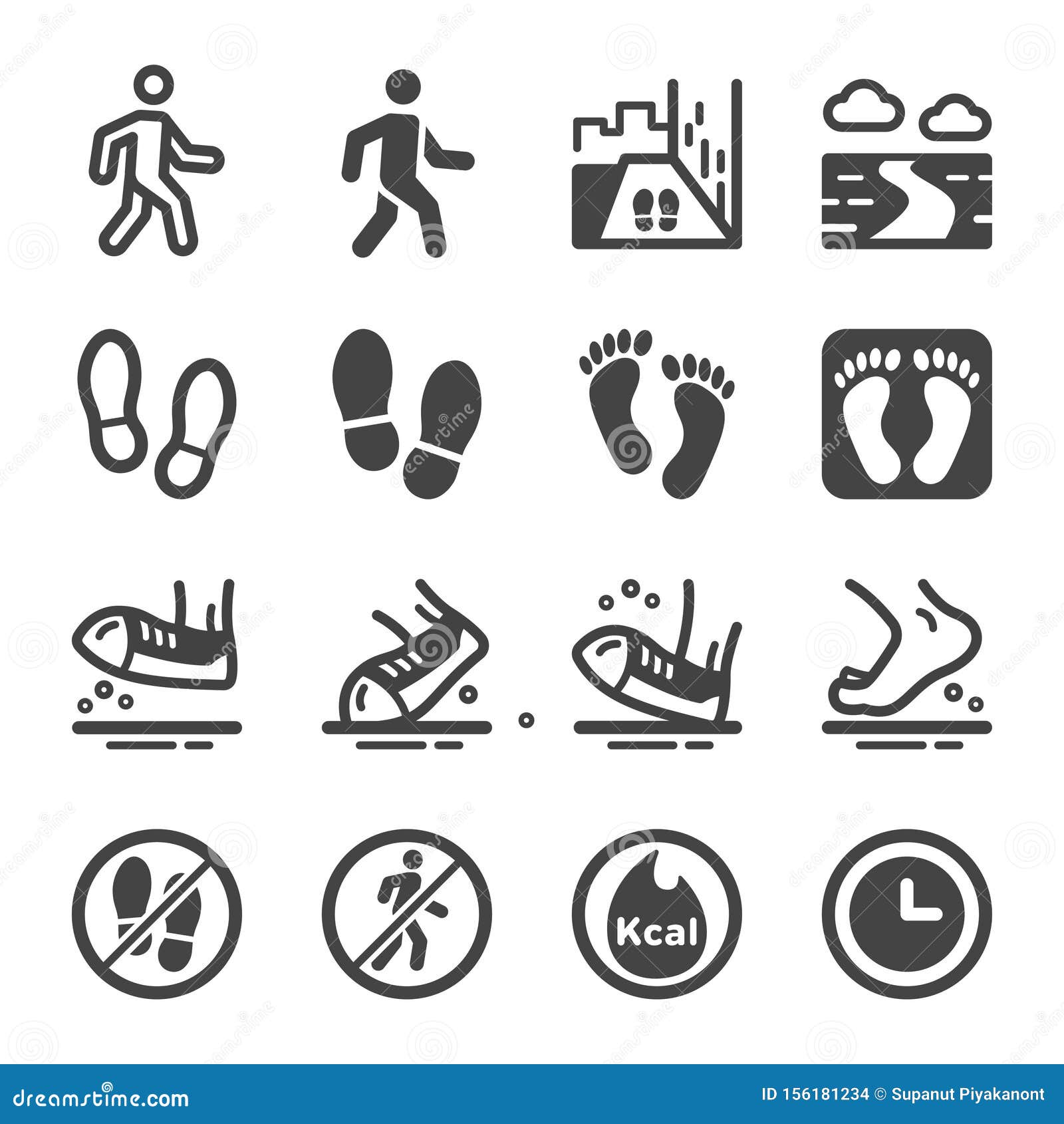 Walk Icon Set Symbol Logo Template. Vector | CartoonDealer.com #157256921