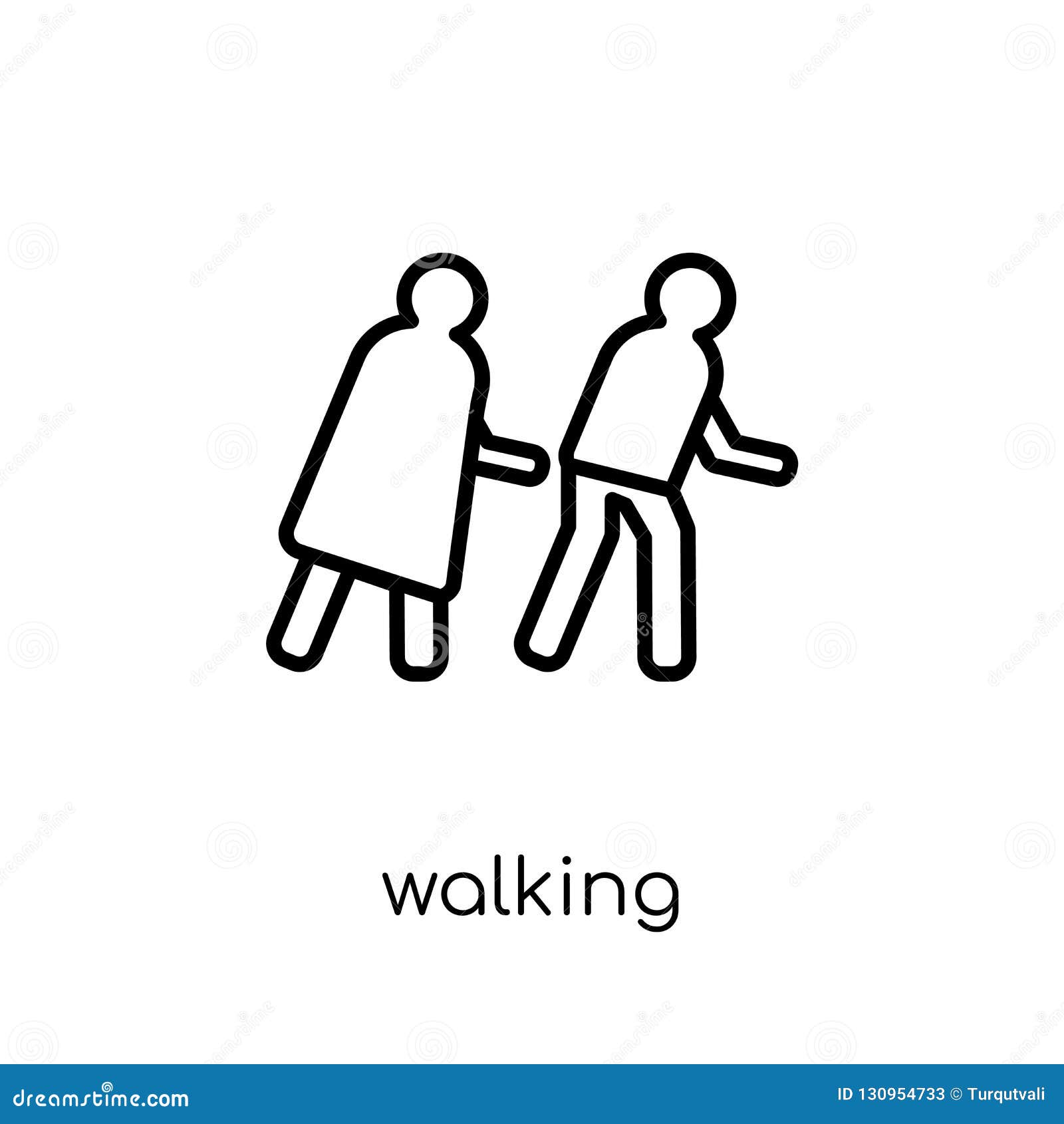 Walking Icon. Trendy Modern Flat Linear Vector Walking Icon on W Stock ...