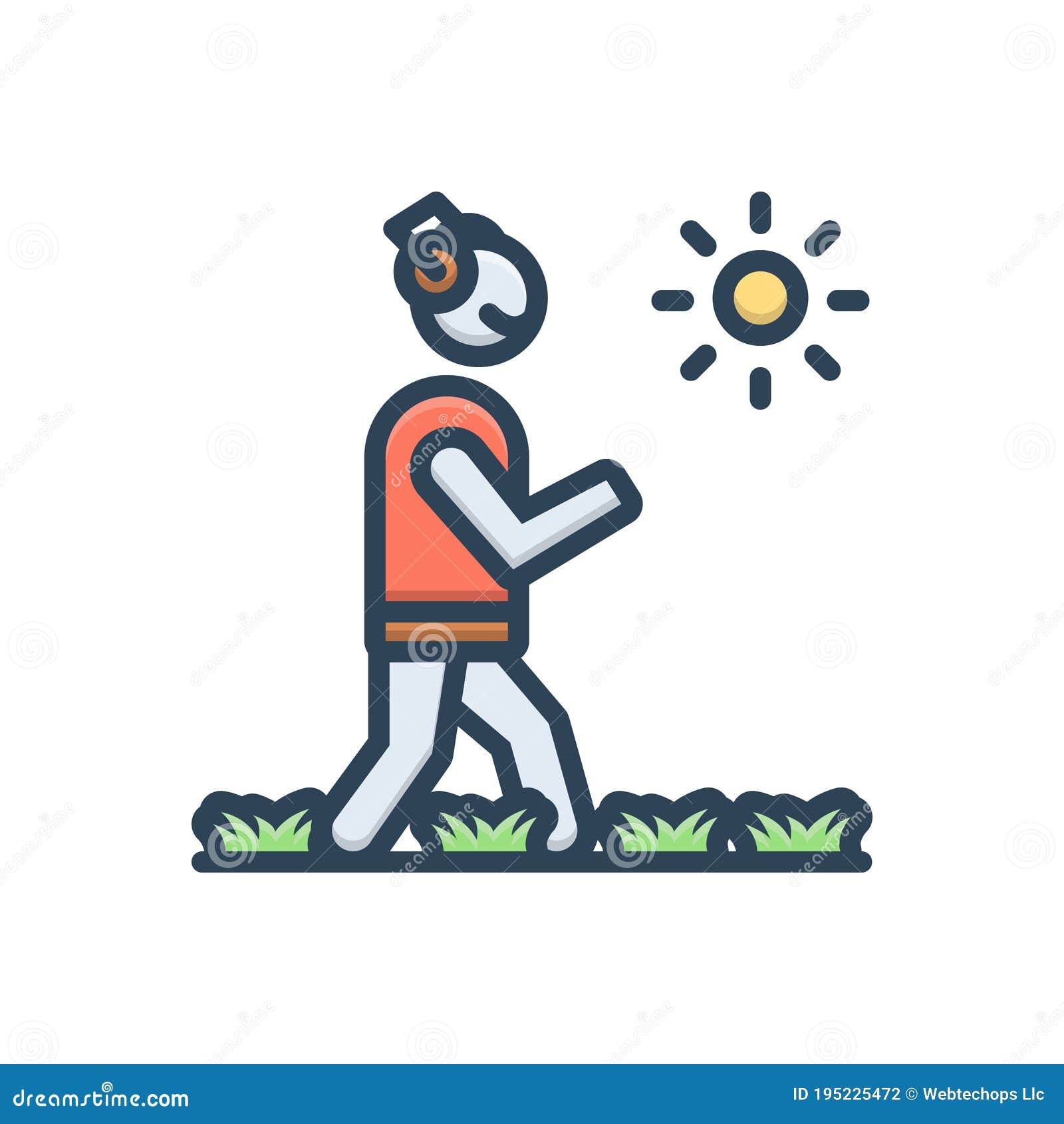 Color Illustration Icon for Walking, Wander and Rove Stock Illustration ...