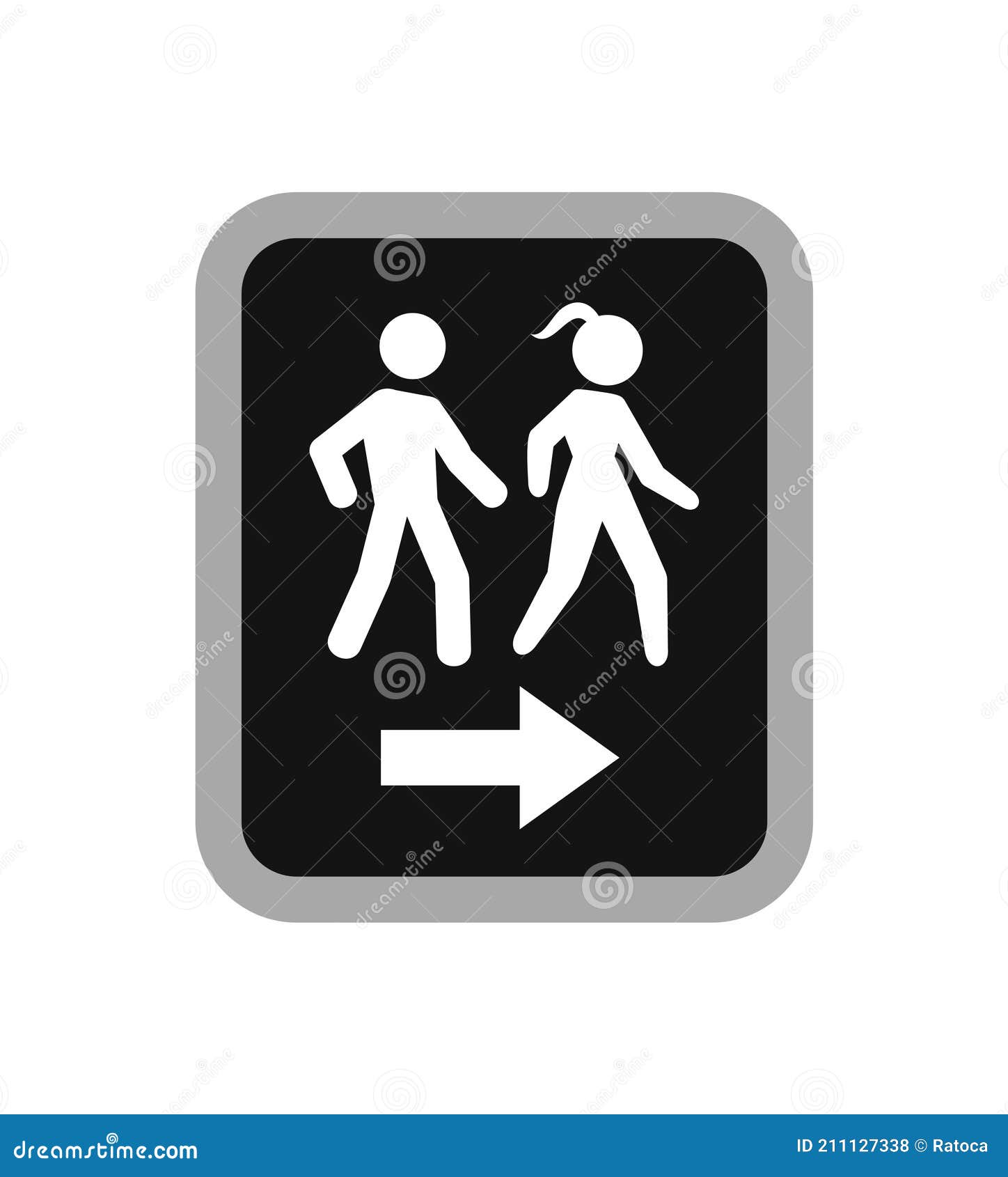 Walking indication sign stock vector. Illustration of arrow - 211127338