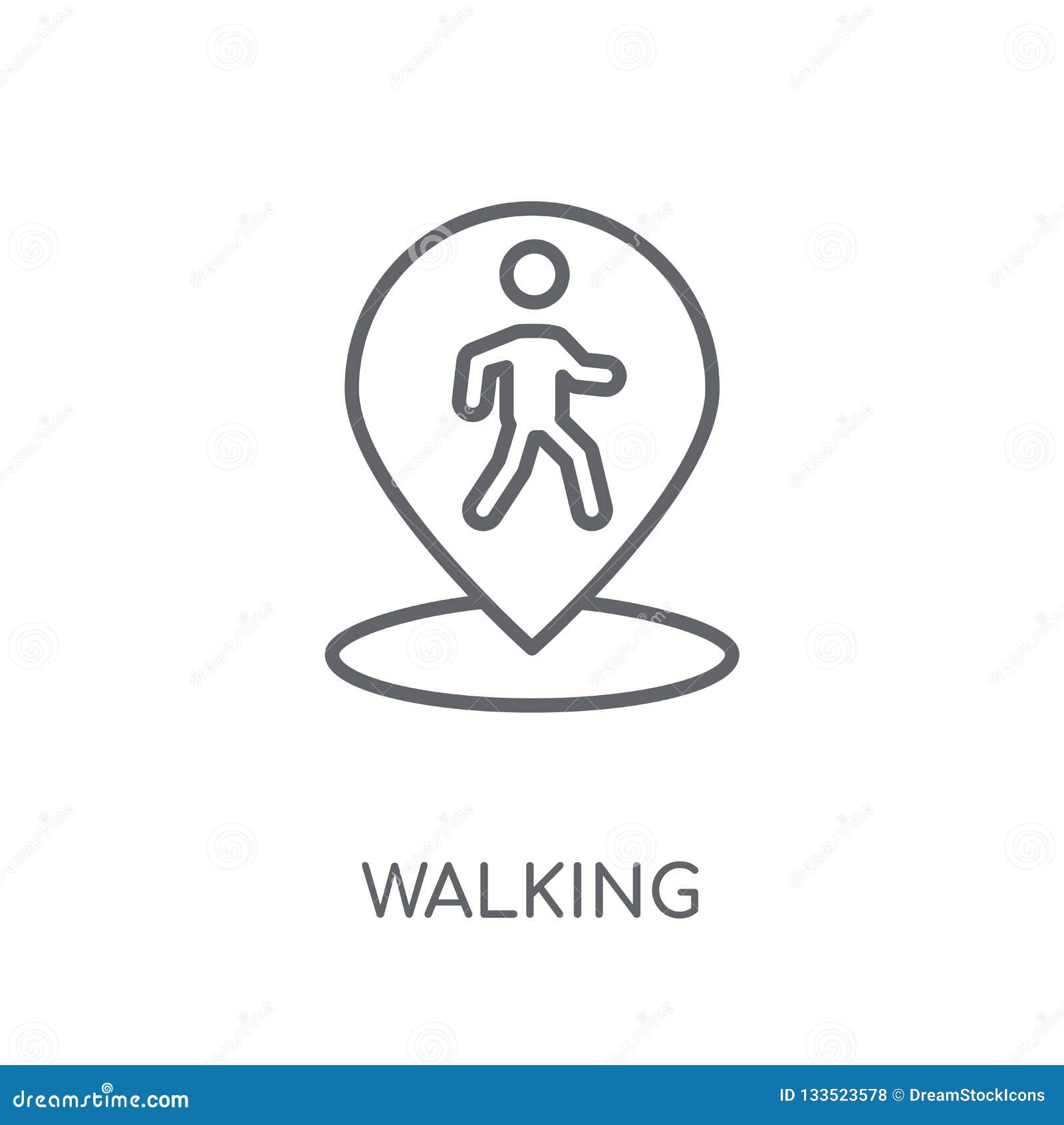 Walking Linear Icon. Modern Outline Walking Logo Concept on Whit Stock ...