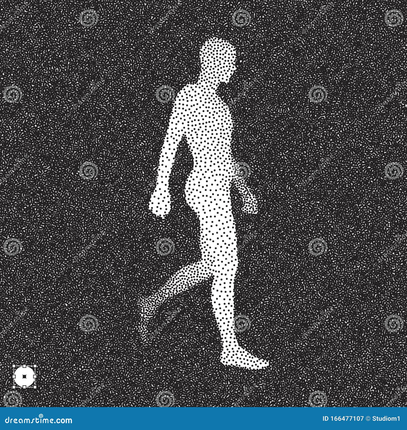 Pixelated Pop Art: Man Walking Through Fall Forest Royalty-Free Cartoon ...