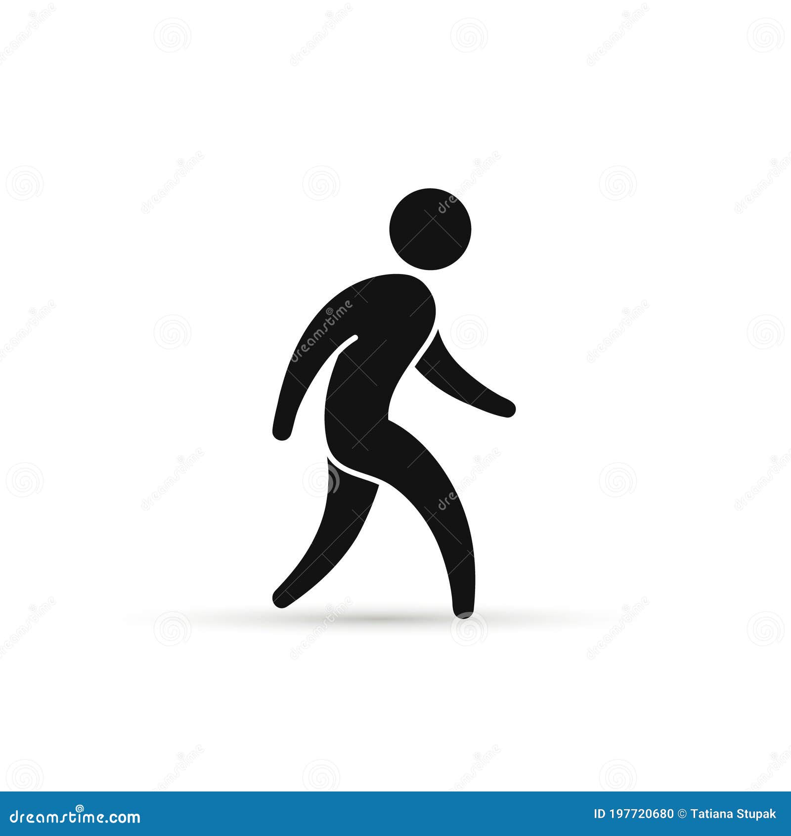 Walking Man Icon. Vector Going Man Symbol on White Background Stock ...