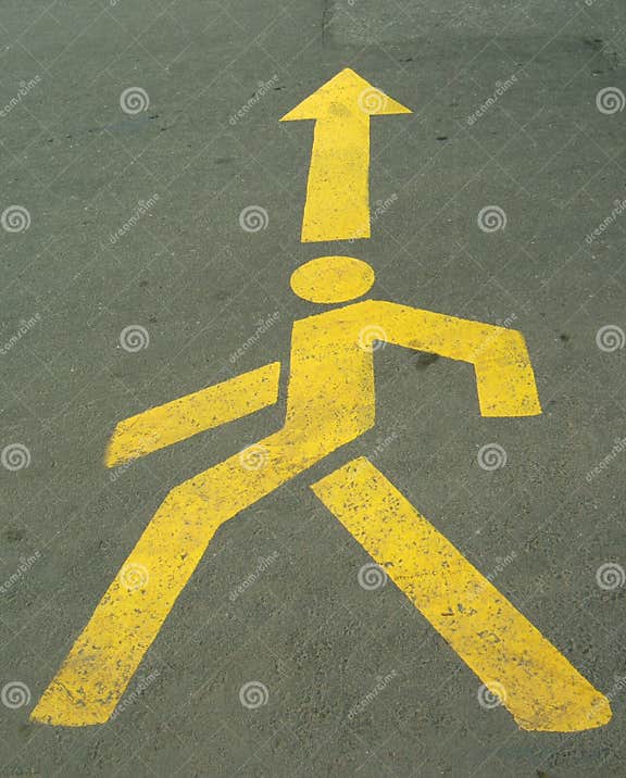 Walking man sign stock photo. Image of yellow, permission - 7349424