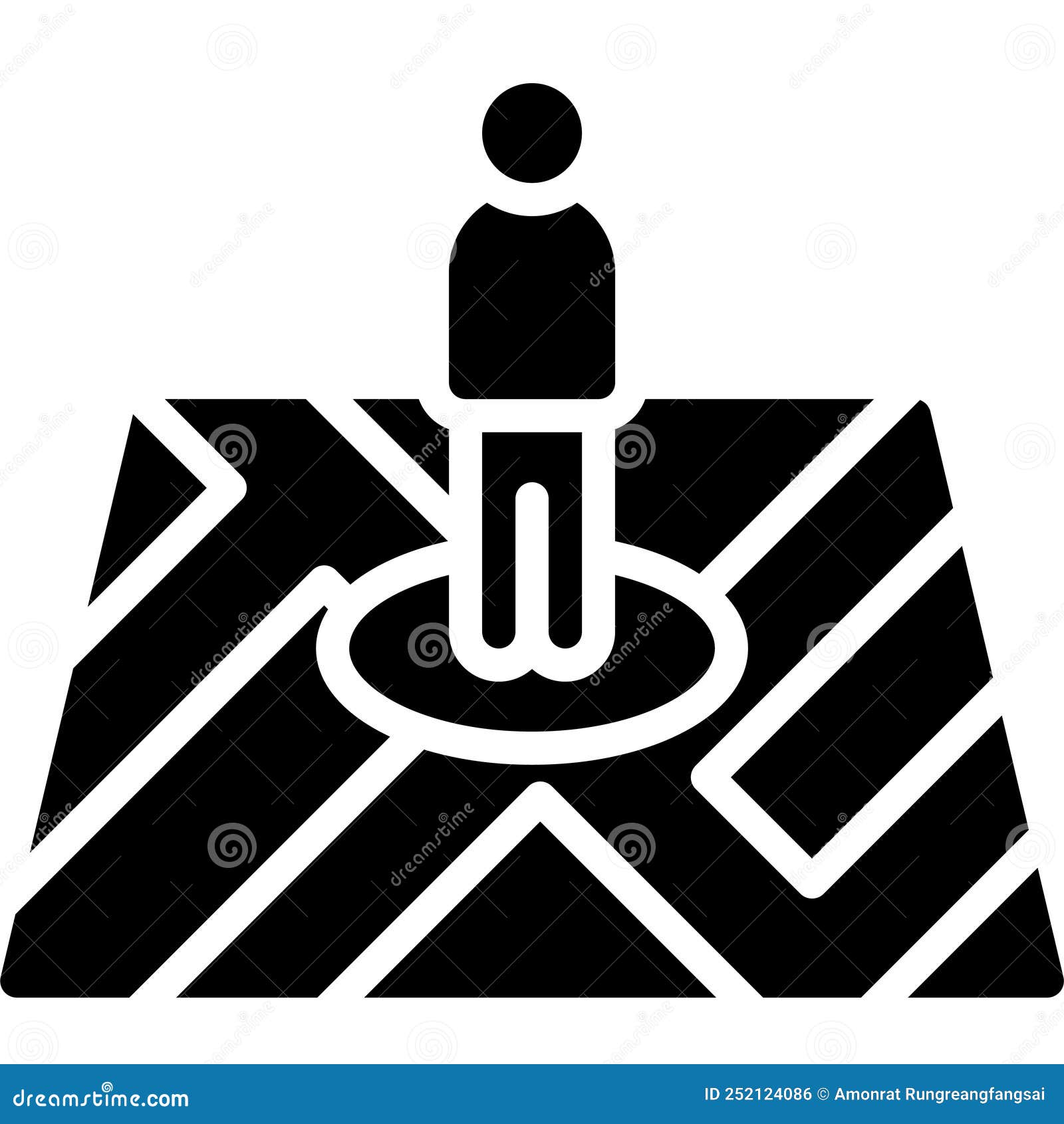 Walking Map Icon, Location Map and Navigation Vector Stock Vector ...