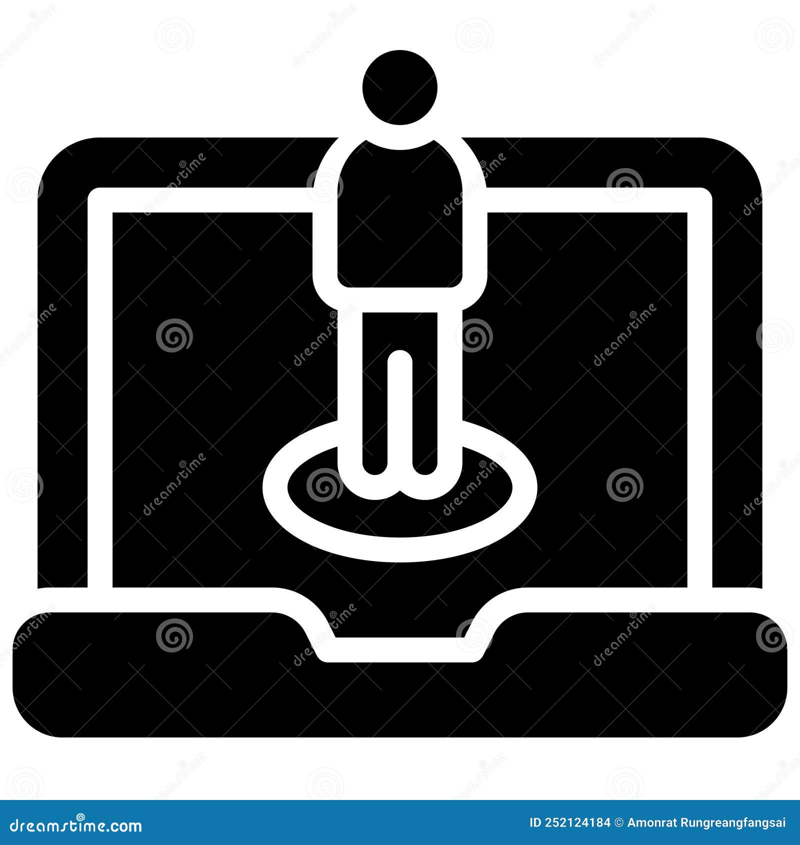 Walking Map on Laptop Screen Icon, Location Map and Navigation Vector ...