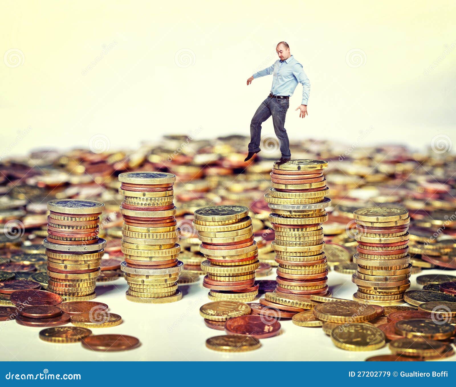 Walking on the money stock image. Image of euro, golden - 27202779