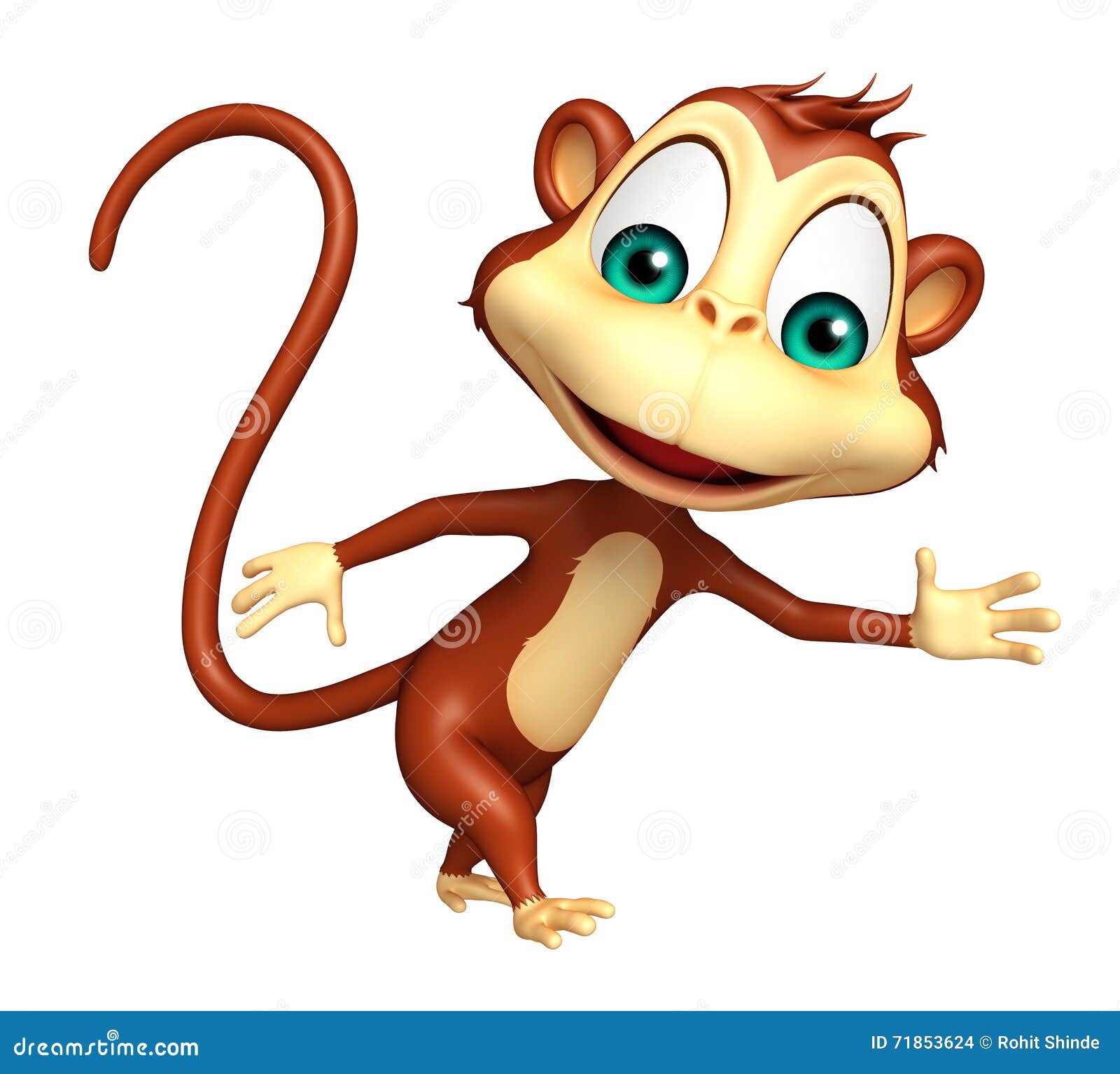 Walking Monkey Cartoon Character Stock Illustration - Illustration of ...
