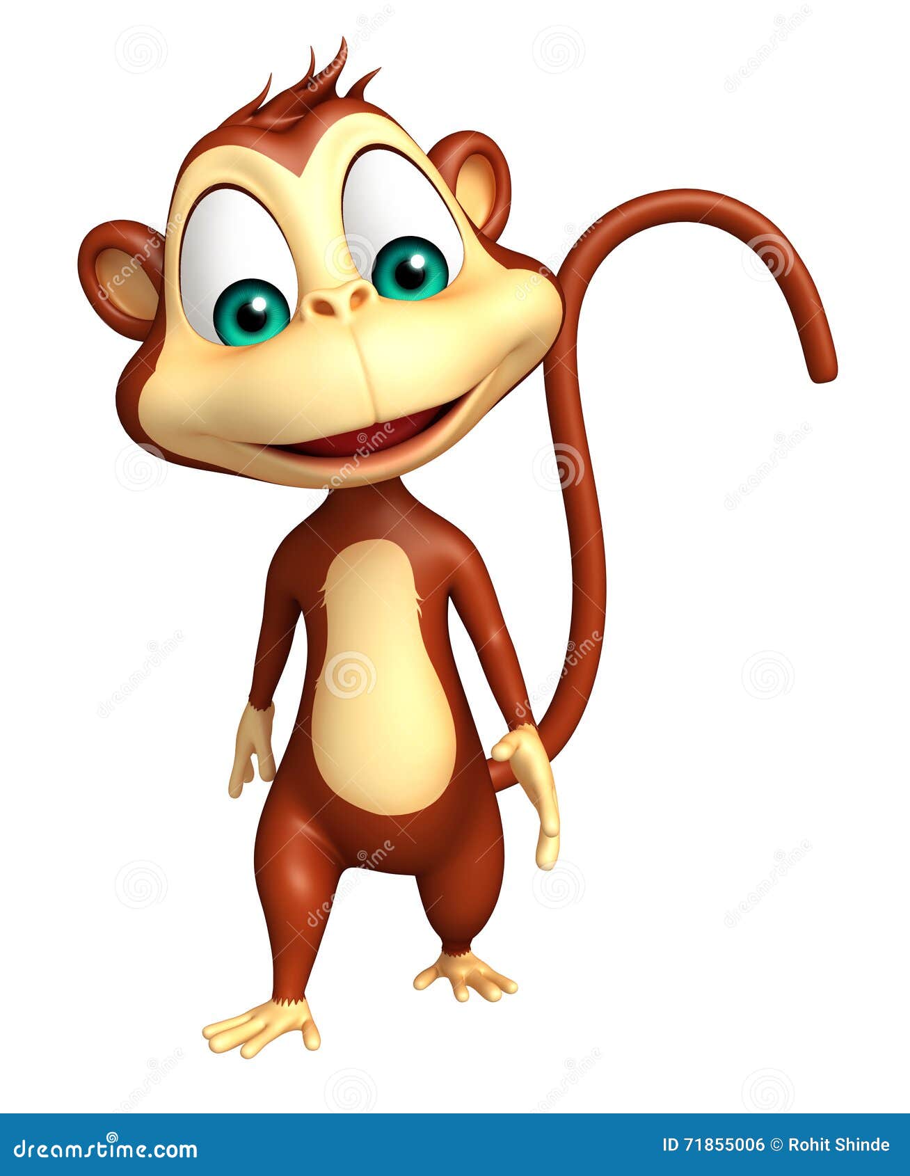 Walking Monkey Cartoon Character Stock Illustration - Illustration of ...