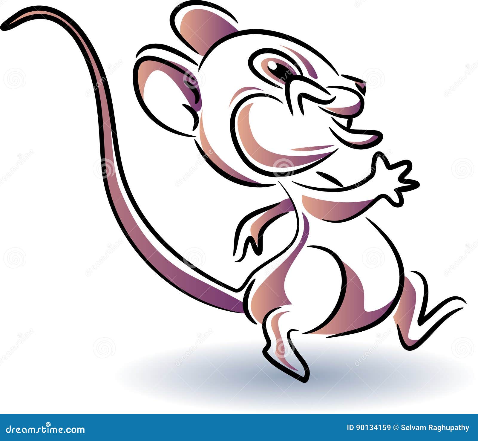 Walking mouse stock vector. Illustration of side, brown - 90134159